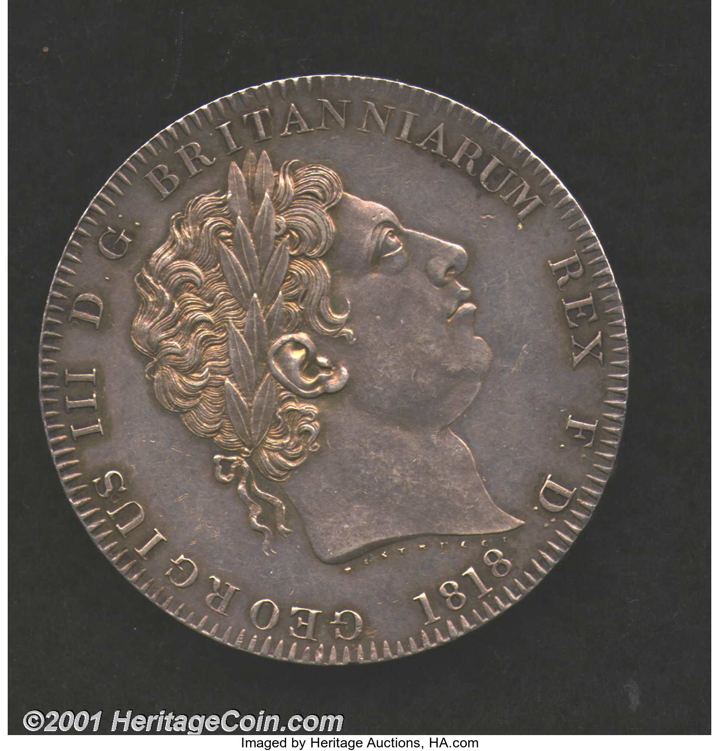 Great Britain, George III crown 1818-LVIII, Laureate bust right with ...