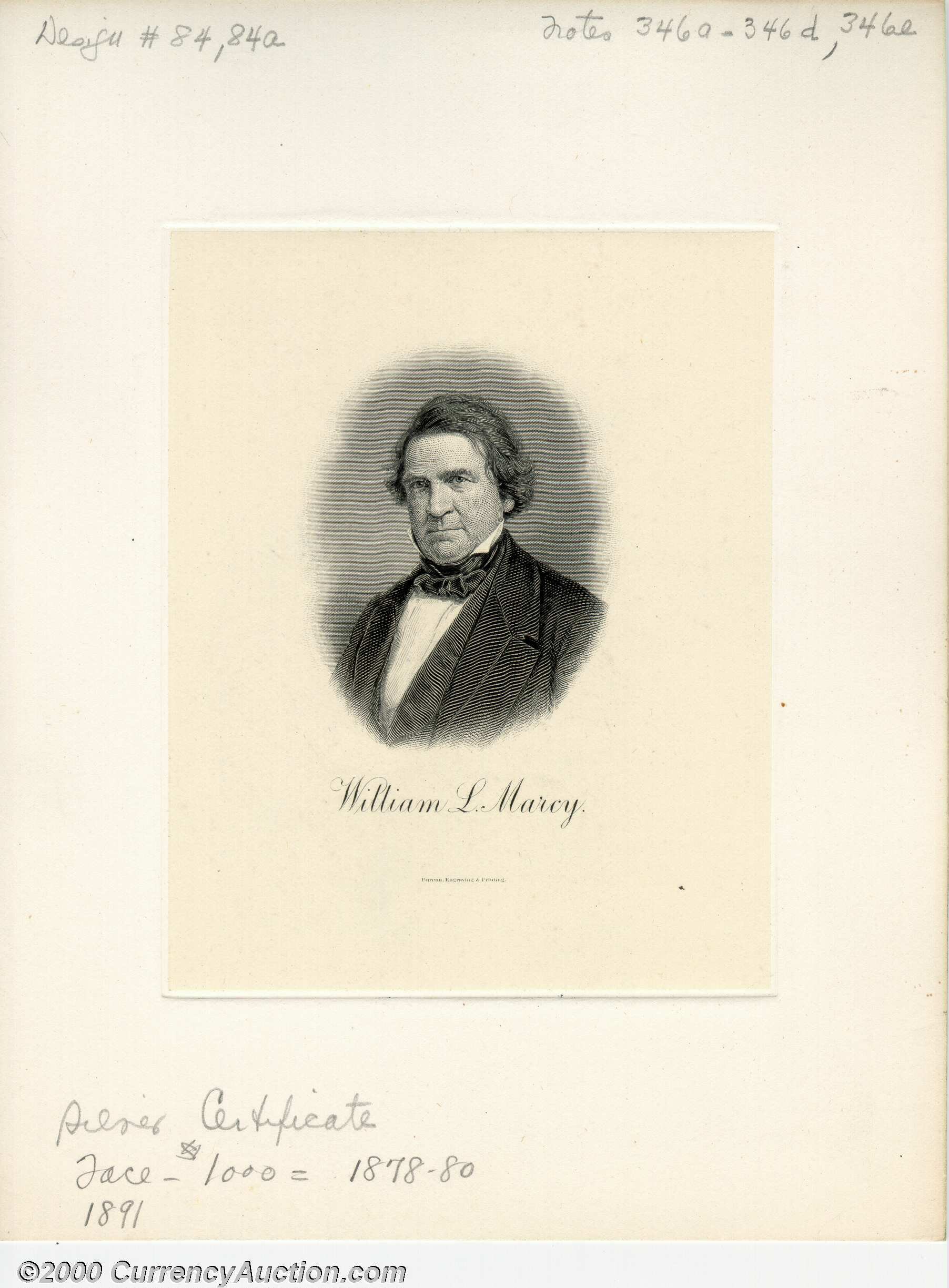 Charles Schlecht portrait engraving of William L. Marcy which w ...