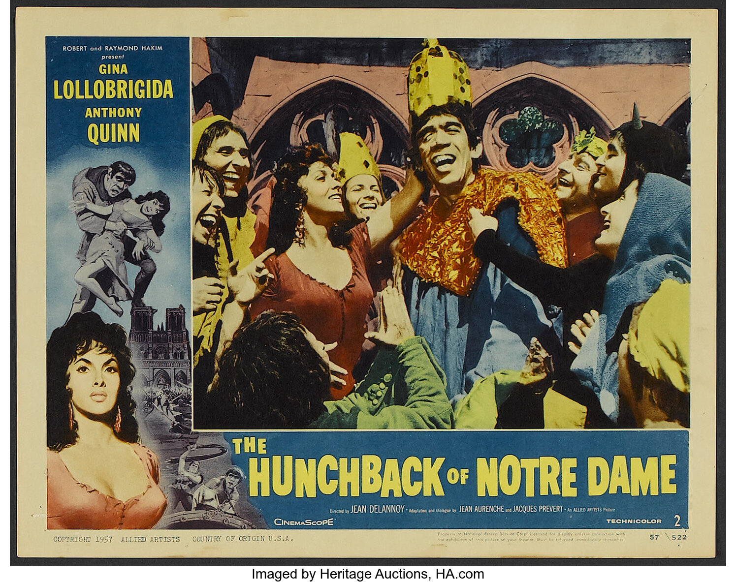 The Hunchback of Notre Dame (Allied Artists, 1957). Lobby Card (11 ...