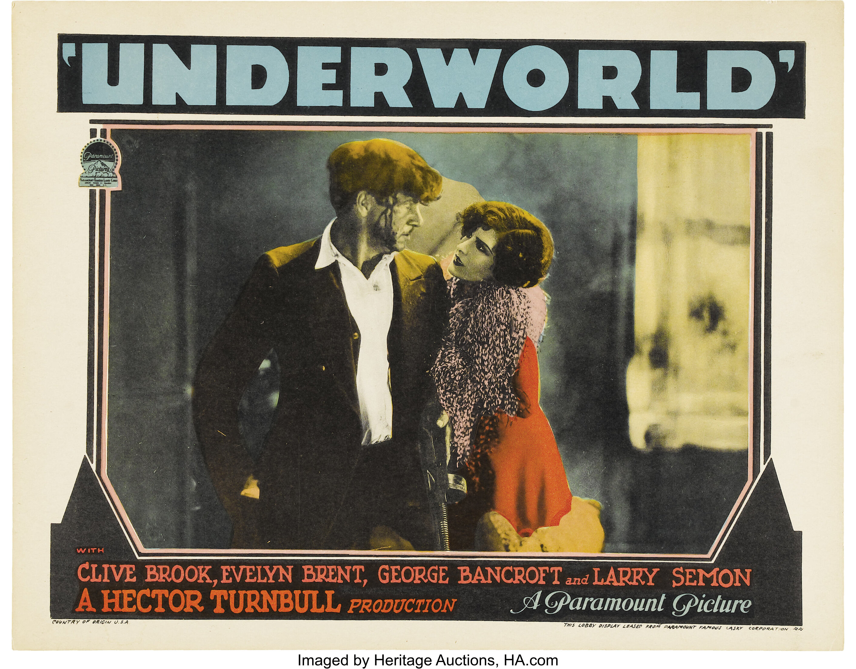 Underworld (Paramount, 1927). Lobby Card (11" X 14").... Movie | Lot ...