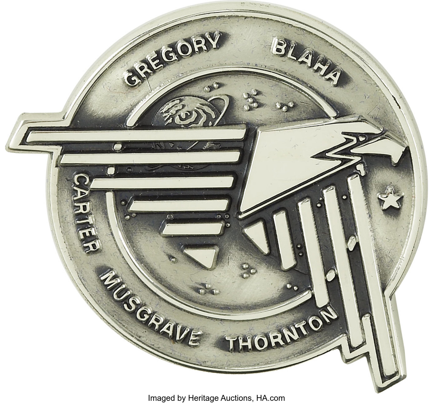 Space Shuttle Discovery (STS-33) Unflown Robbins Silver Medallion ...