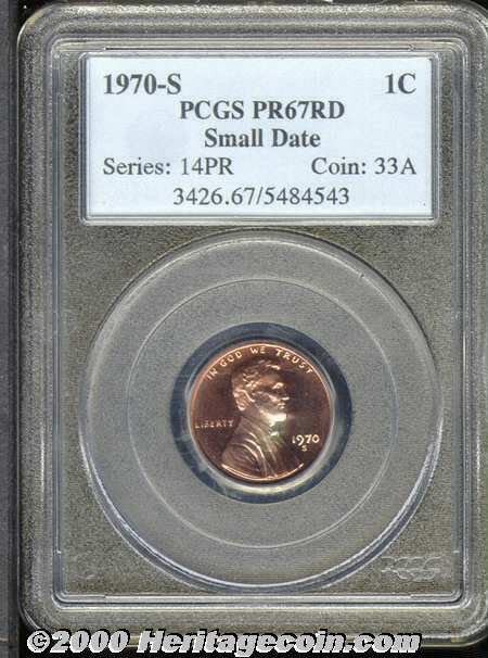 1970-S 1C SMALL DATE, RD Proof Lincoln Cents | Lot #82 | Heritage Auctions