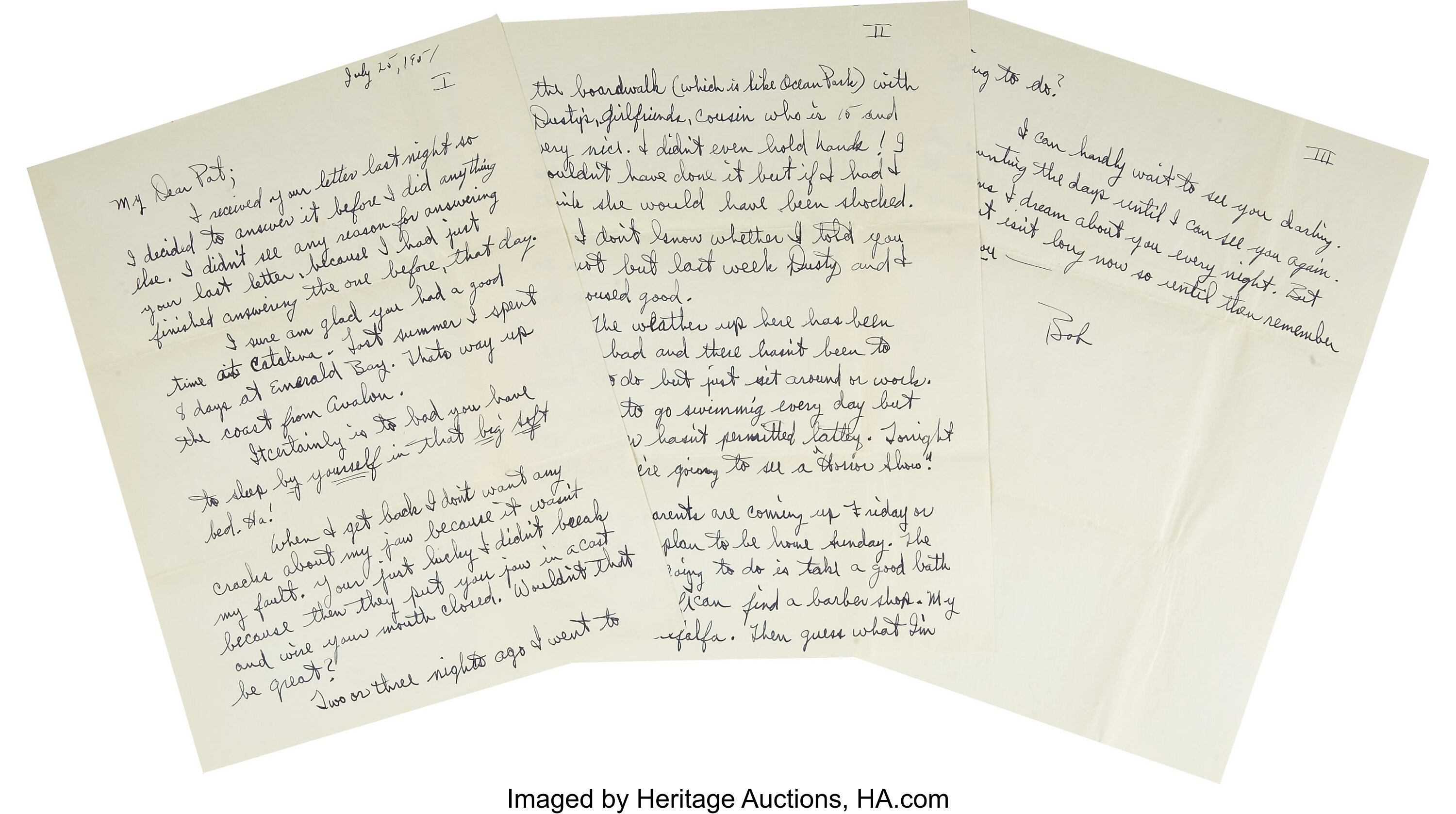 Bobby Driscoll Letter to Patricia Nolan, July 25, 1951. This letter ...