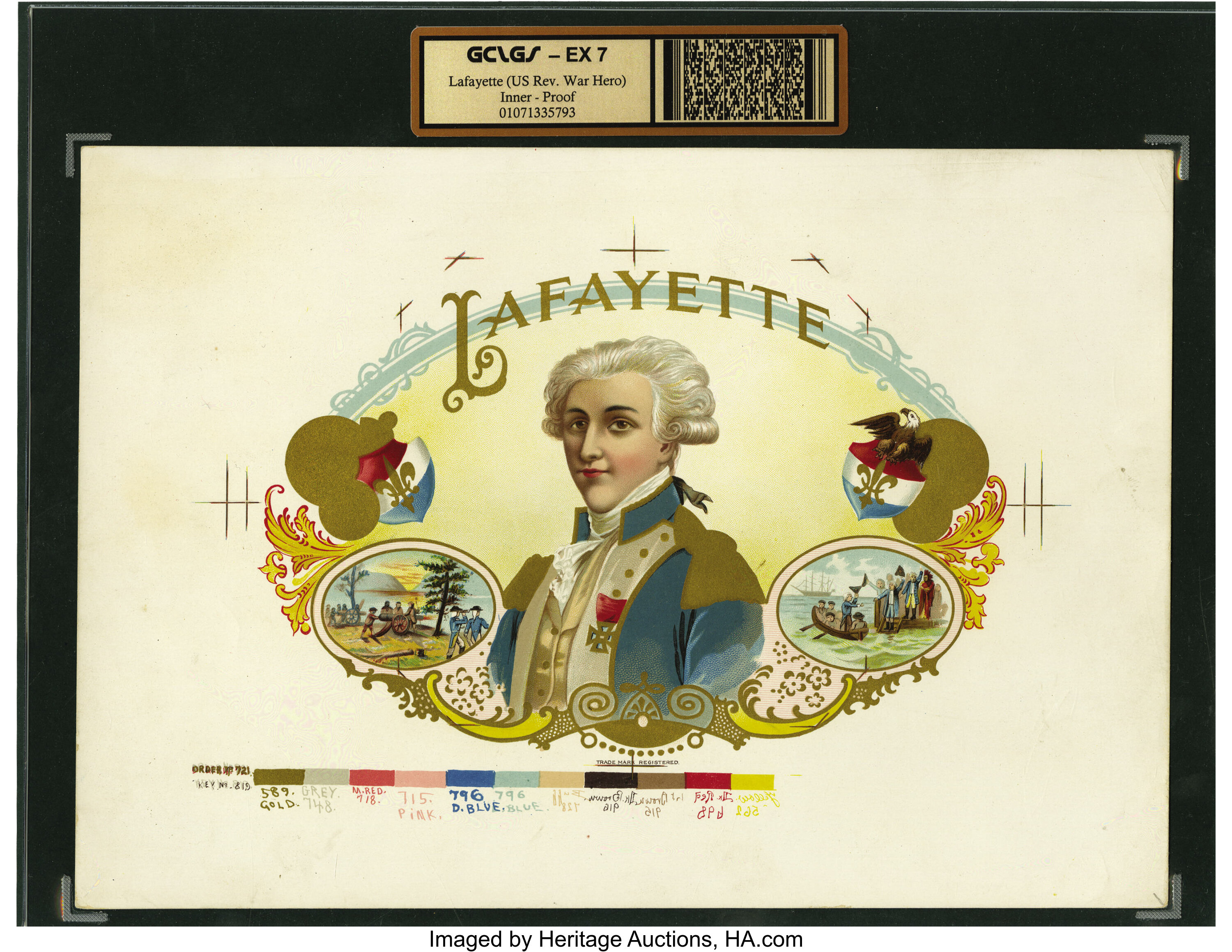 Lafayette Cigar Inner Label Proof,... Antique Stone Lithography | Lot ...