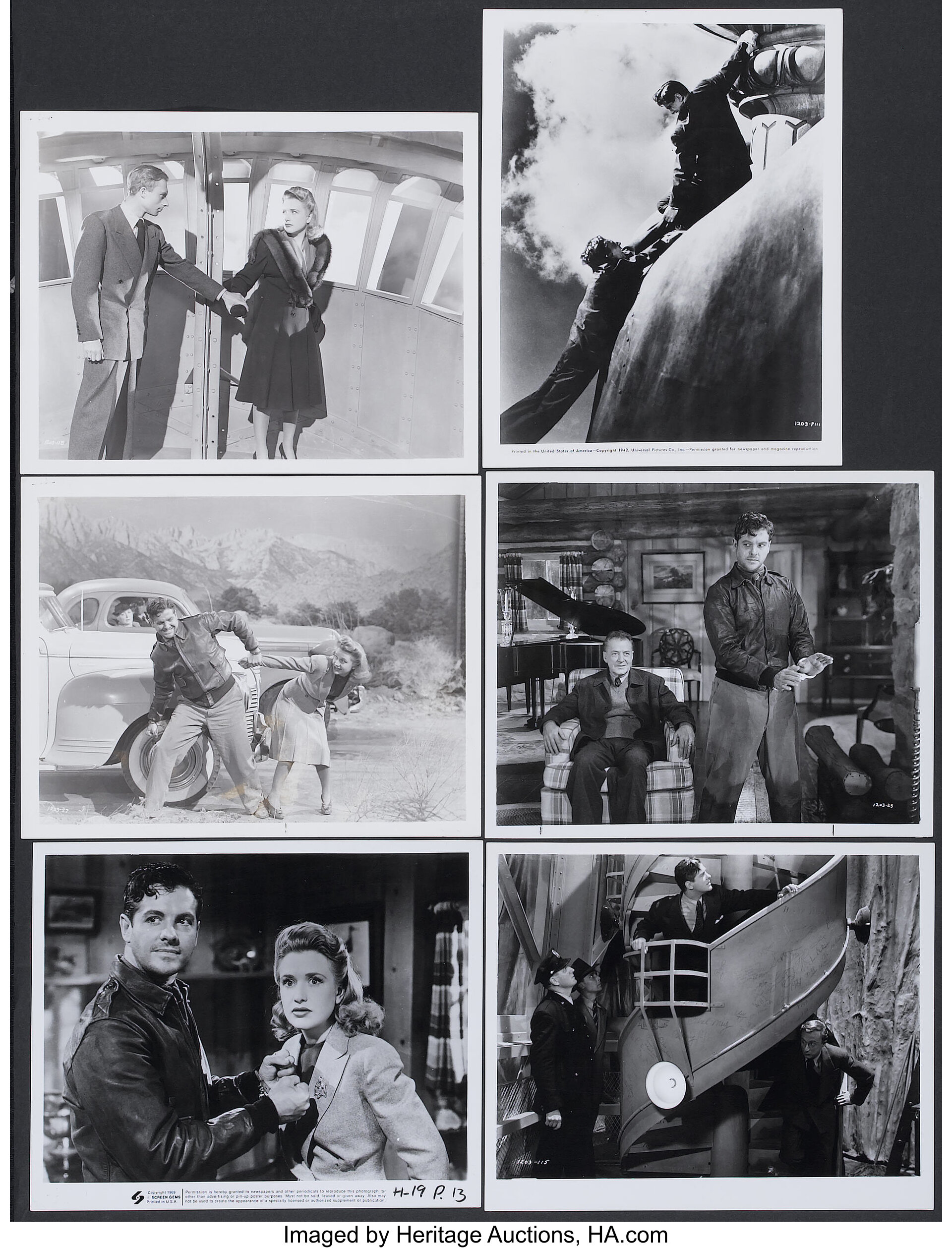 Saboteur (Universal, R-1969). Stills (6) (8" X 10"). Hitchcock ...