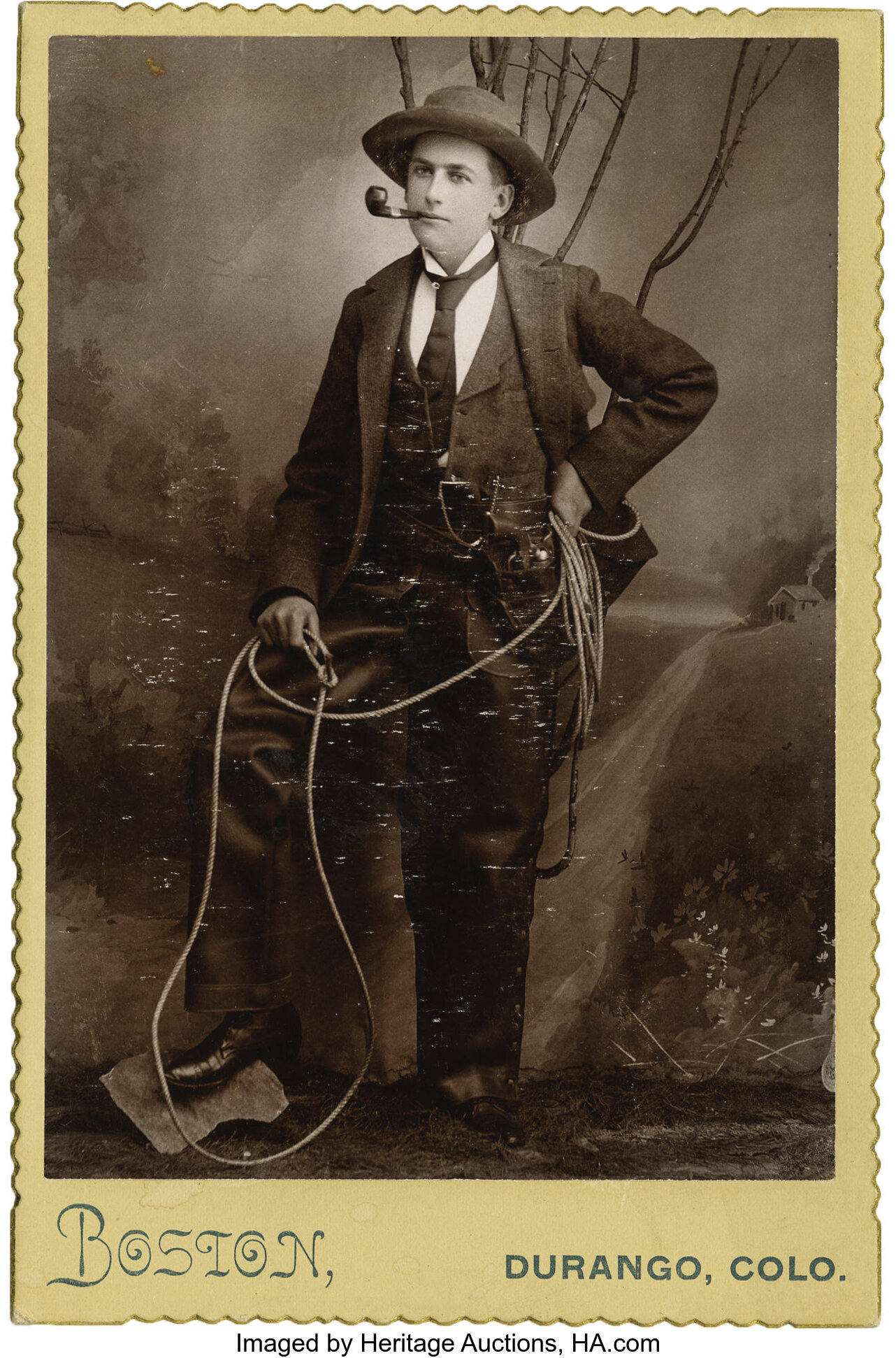Cabinet Card Photograph of "Gentleman Cowboy," ca. 1890s. ... | Lot ...