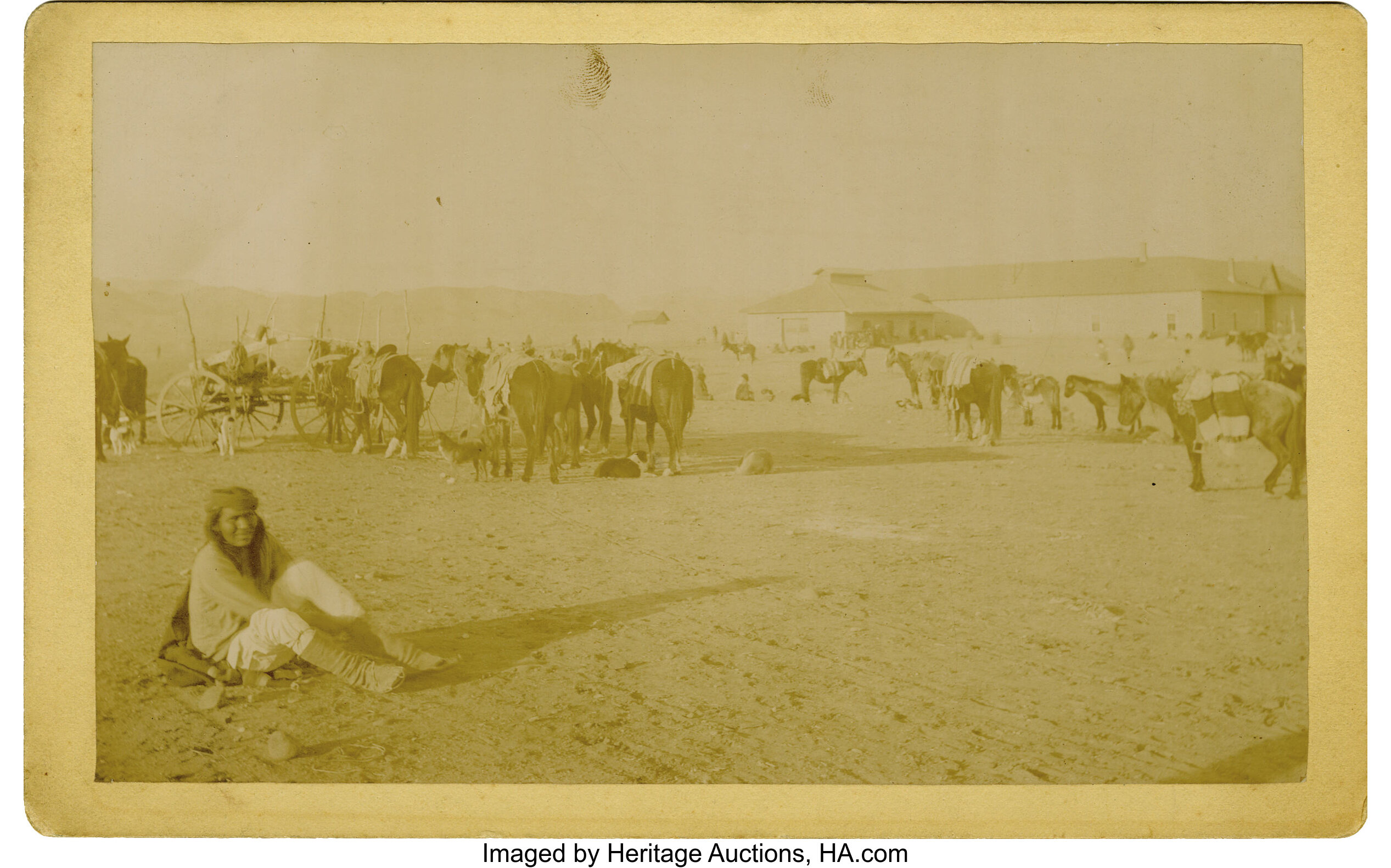 Large Size Photograph of Apache Indians Arriving at San Carlos, | Lot ...