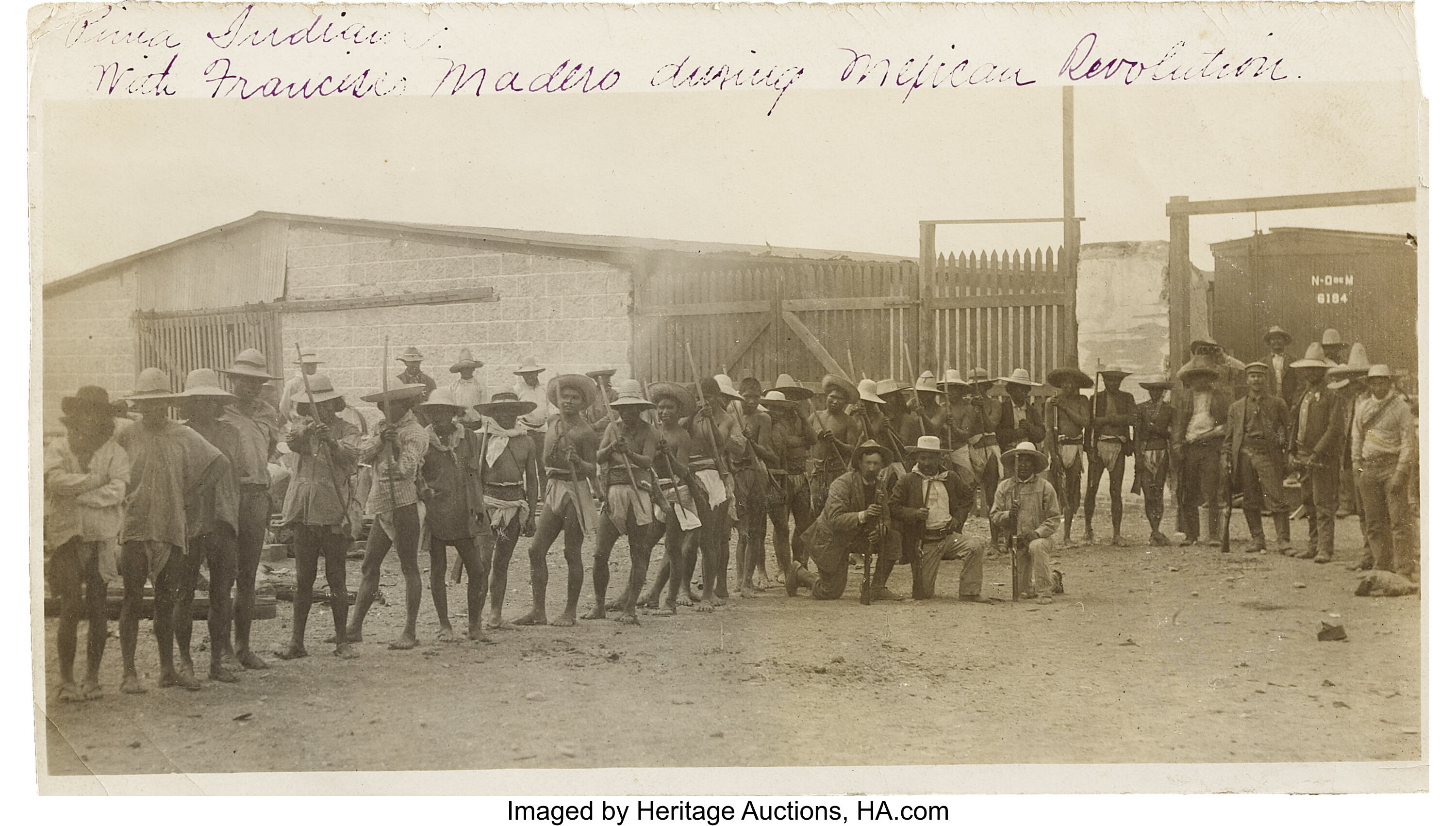 Pima Indians with Francisco Madero ca 1915 -... Photography Cabinet ...