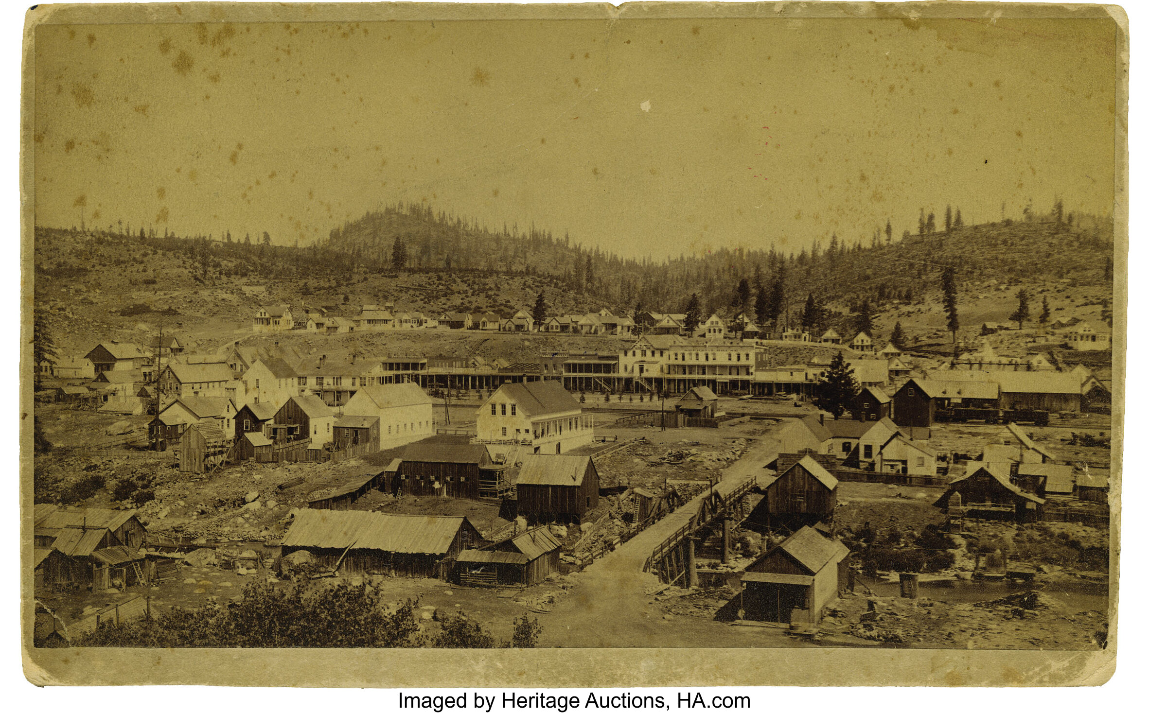 Cabinet Card Photograph Birdseye View Truckee, California, ca. | Lot ...
