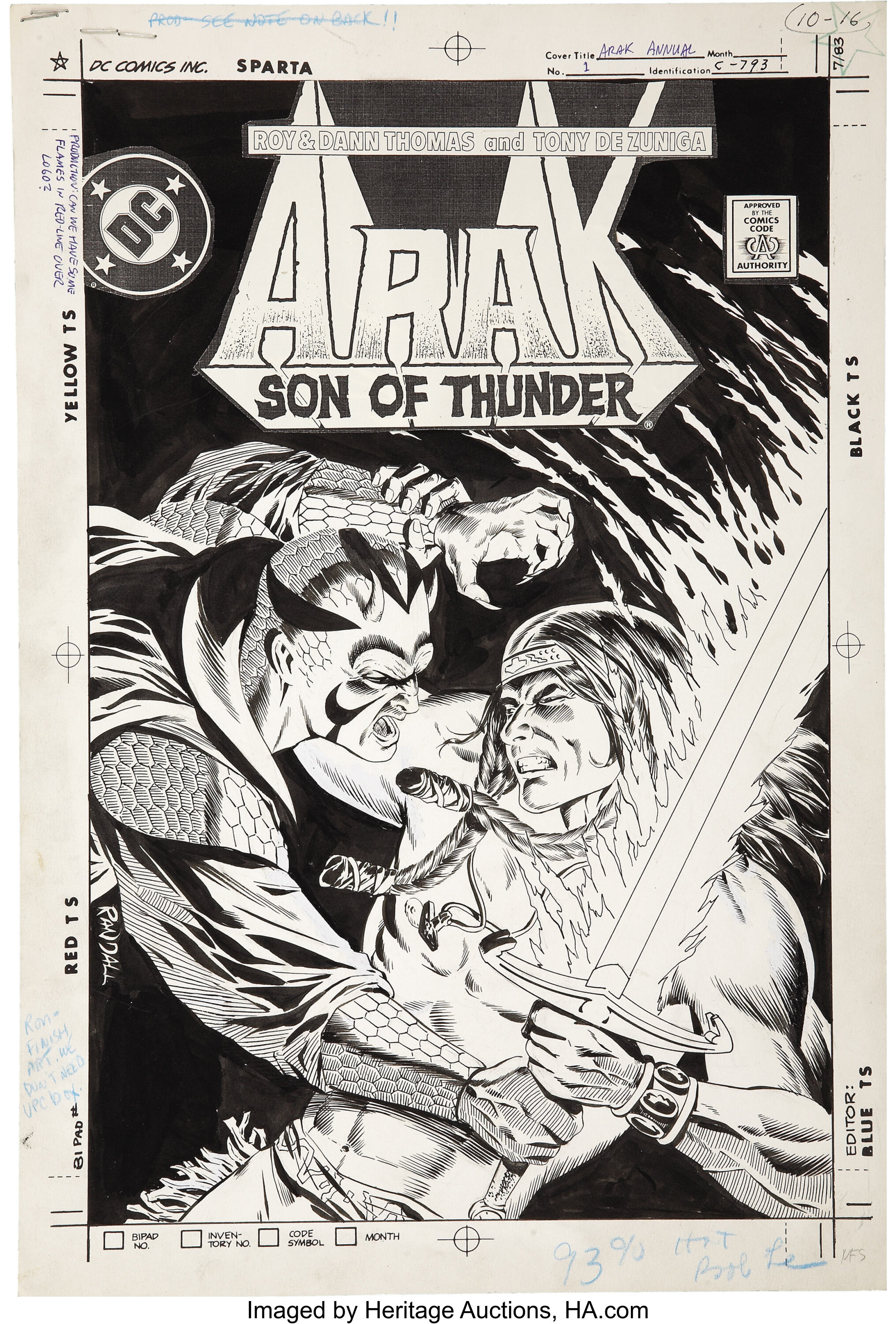 Ron Randall - Arak, Son of Thunder Annual #1 Cover Original Art | Lot ...