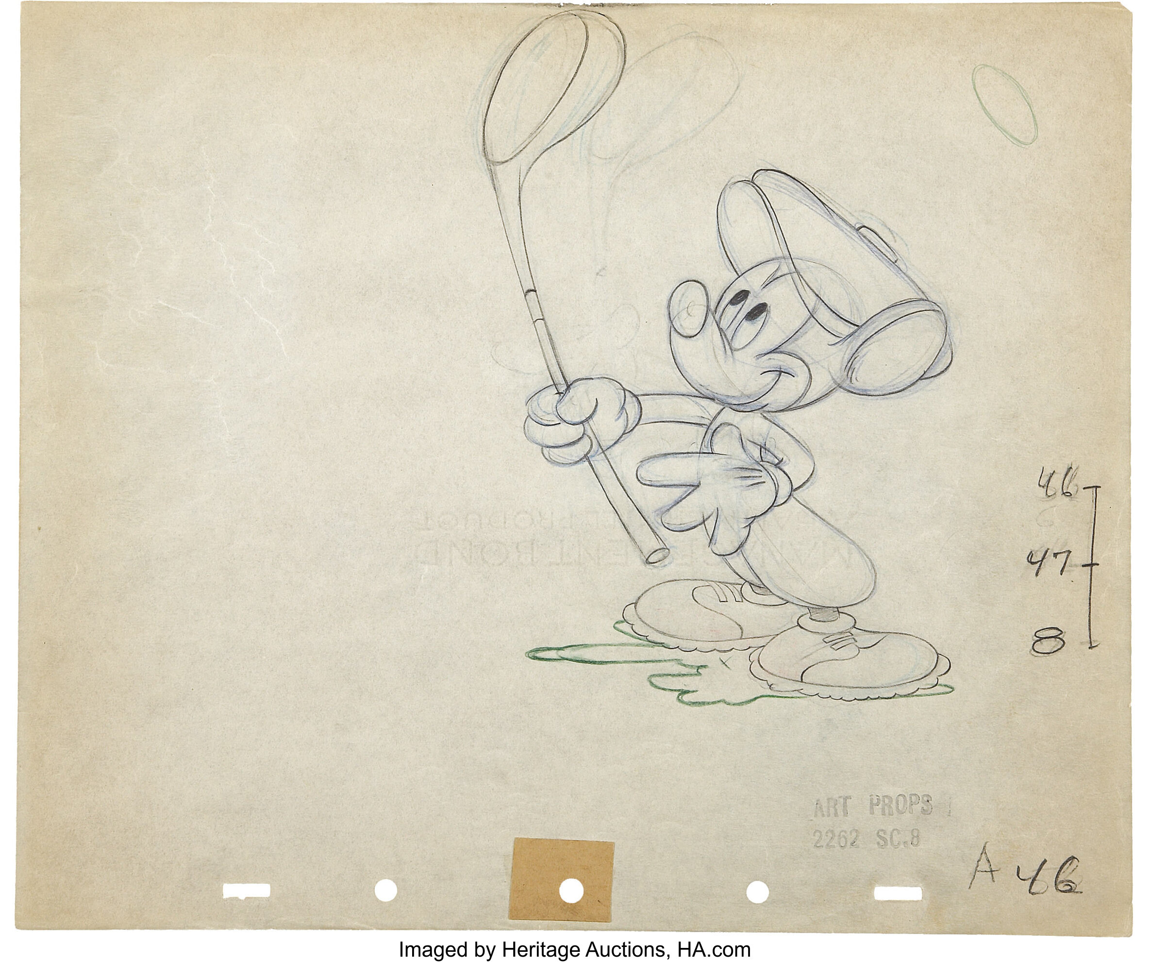 "Canine Caddy" Animation Production Drawing Original Art, Group of ...