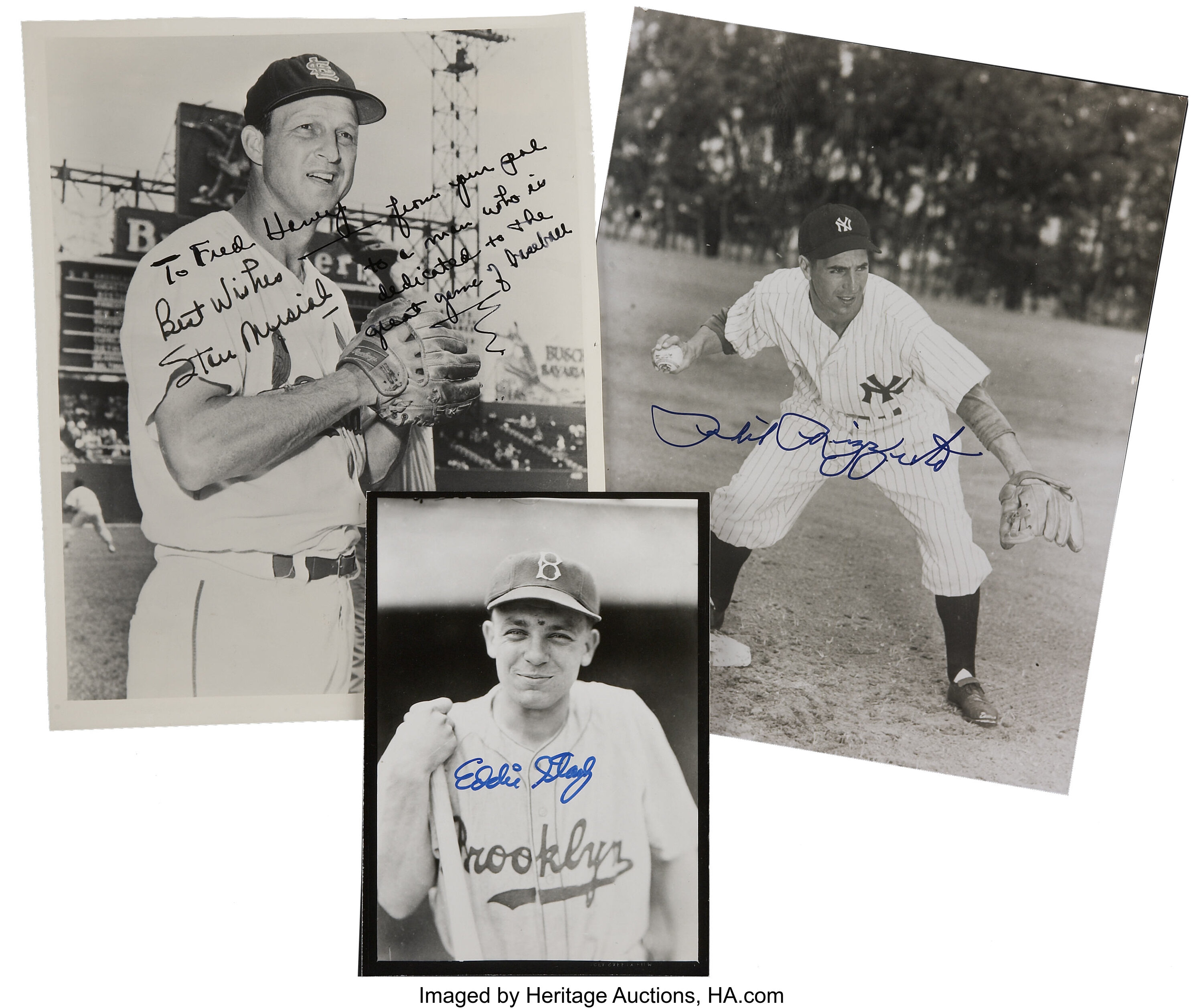 Vintage Baseball Stars Signed Photographs Lot of 3. Hall of Famers ...