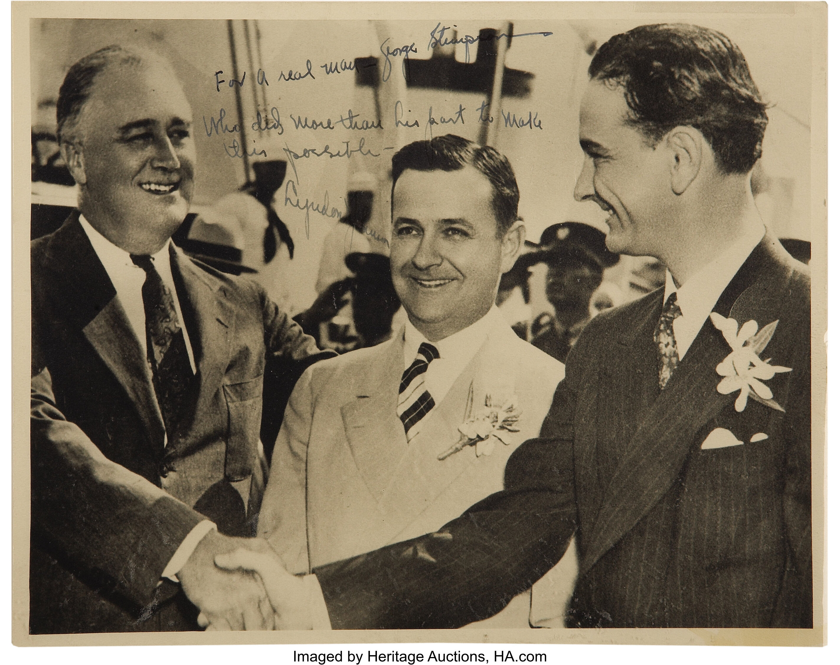 Lyndon B. Johnson Signed Photograph "The Galveston Handshake".... | Lot ...