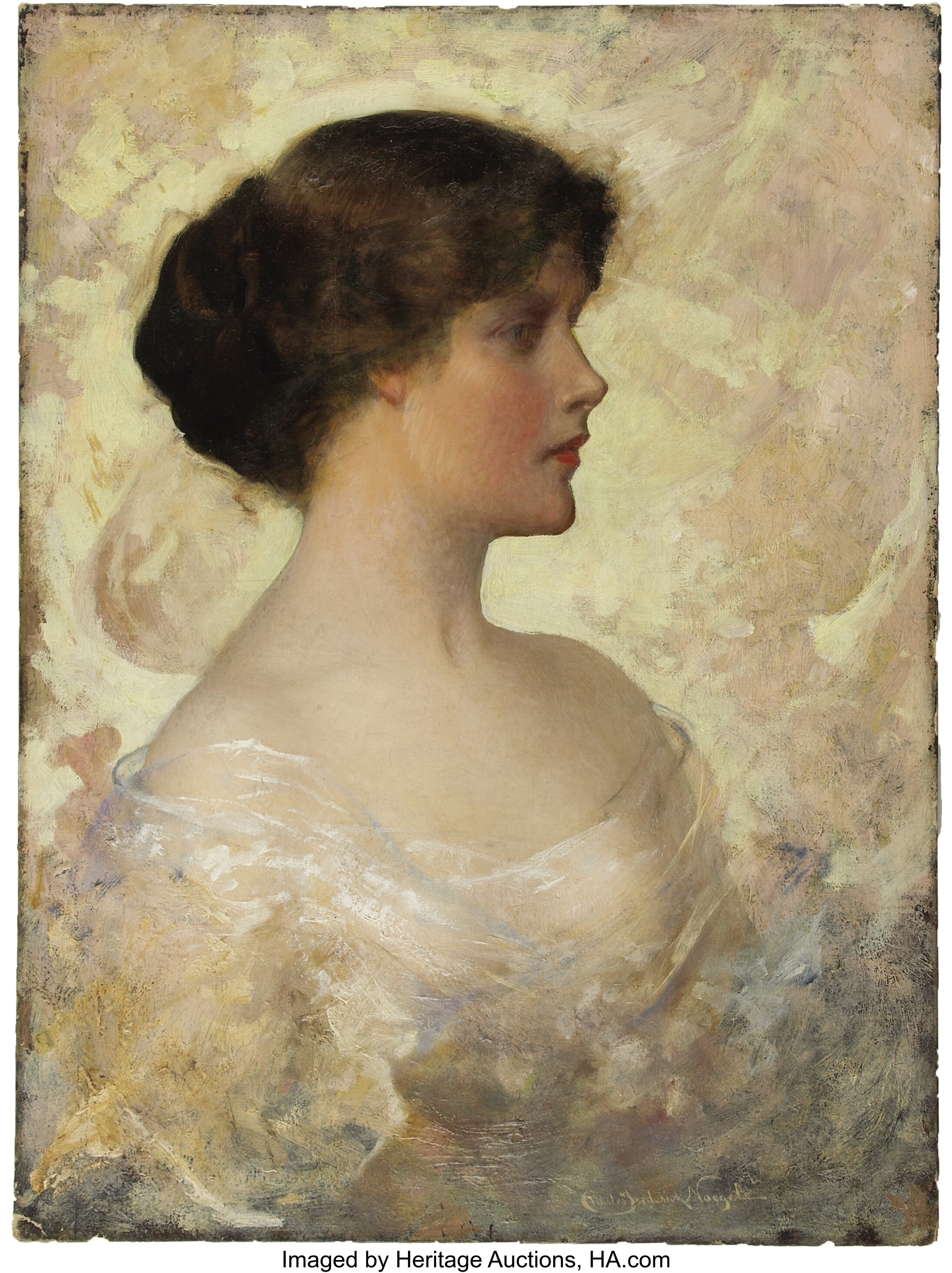 CHARLES F. NAEGELE (American 1857 - 1944). Portrait of a Lady, | Lot ...