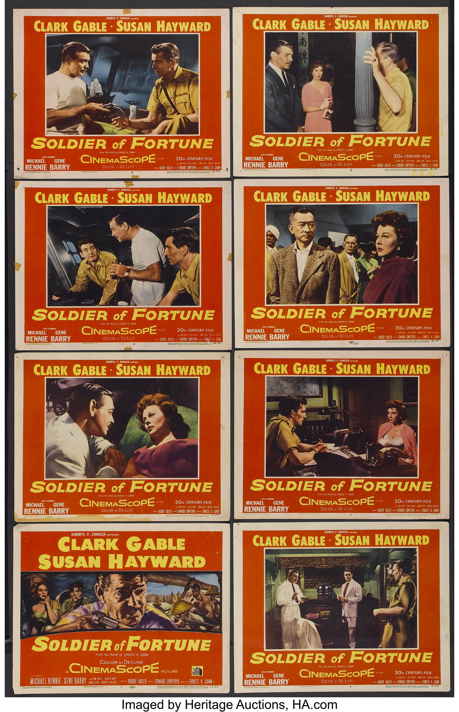 Soldier of Fortune (20th Century Fox, 1955). Lobby Card Set of 8 | Lot ...
