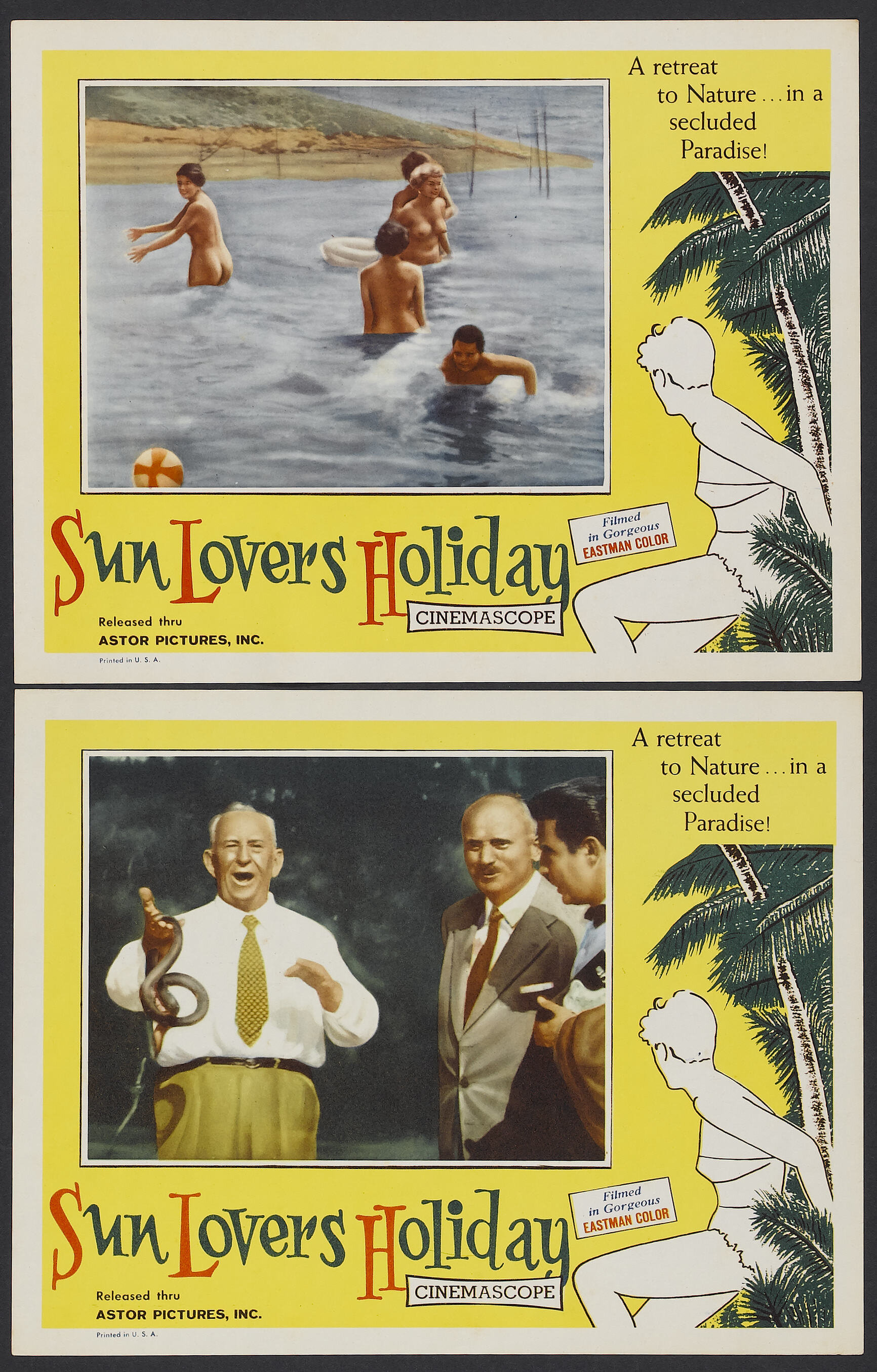 Sun Lovers Holiday (Astor Pictures, 1950s). Lobby Cards (2) (11" X ...