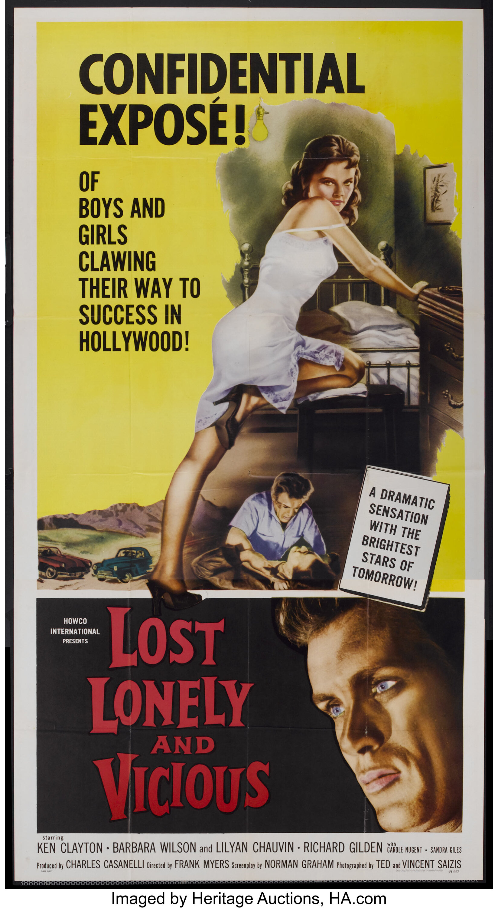 Lost, Lonely and Vicious (Howco, 1958). Three Sheet (41" X 81"). | Lot ...