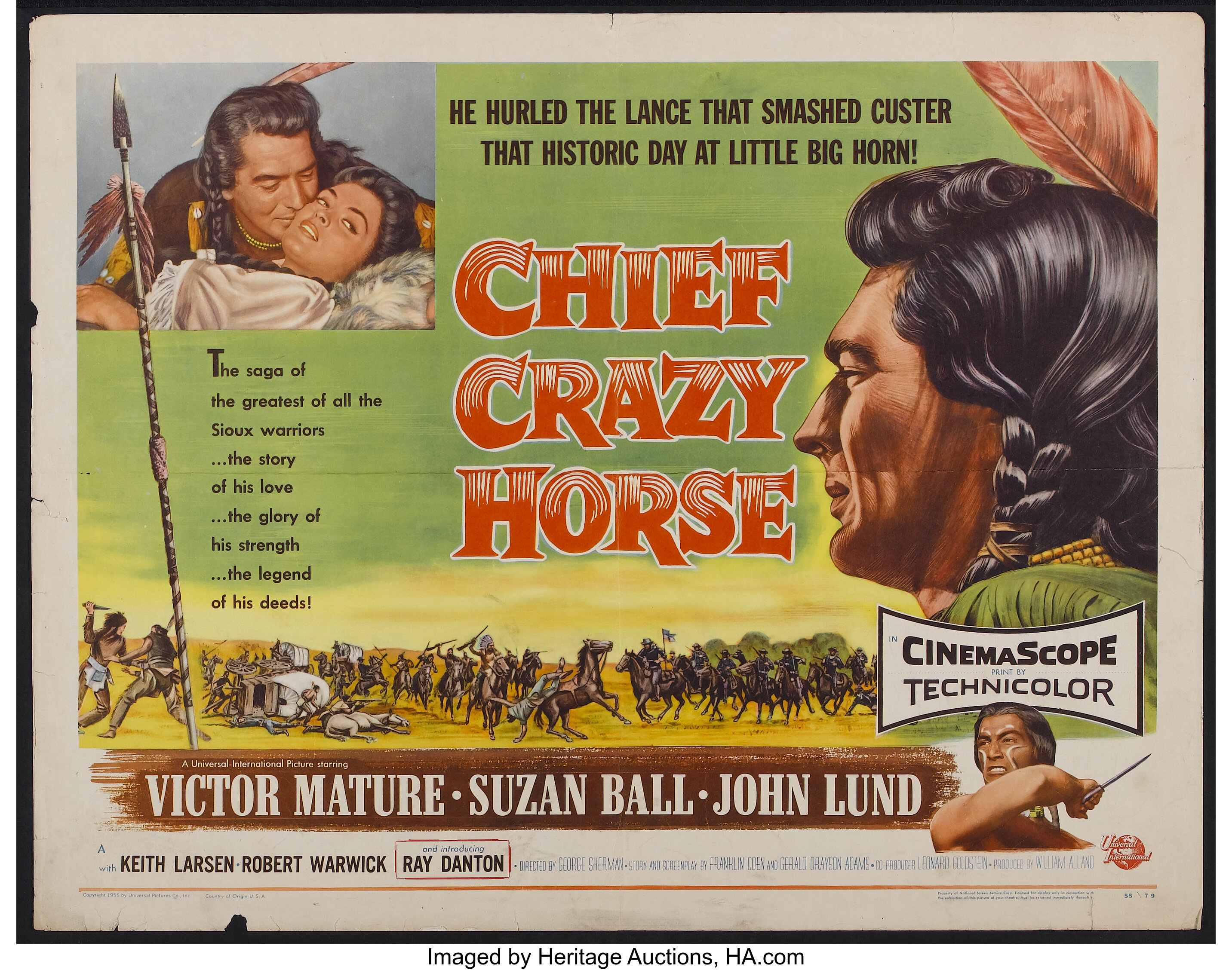 Chief Crazy Horse (Universal, 1955). Half Sheet (22" X 28"). | Lot ...