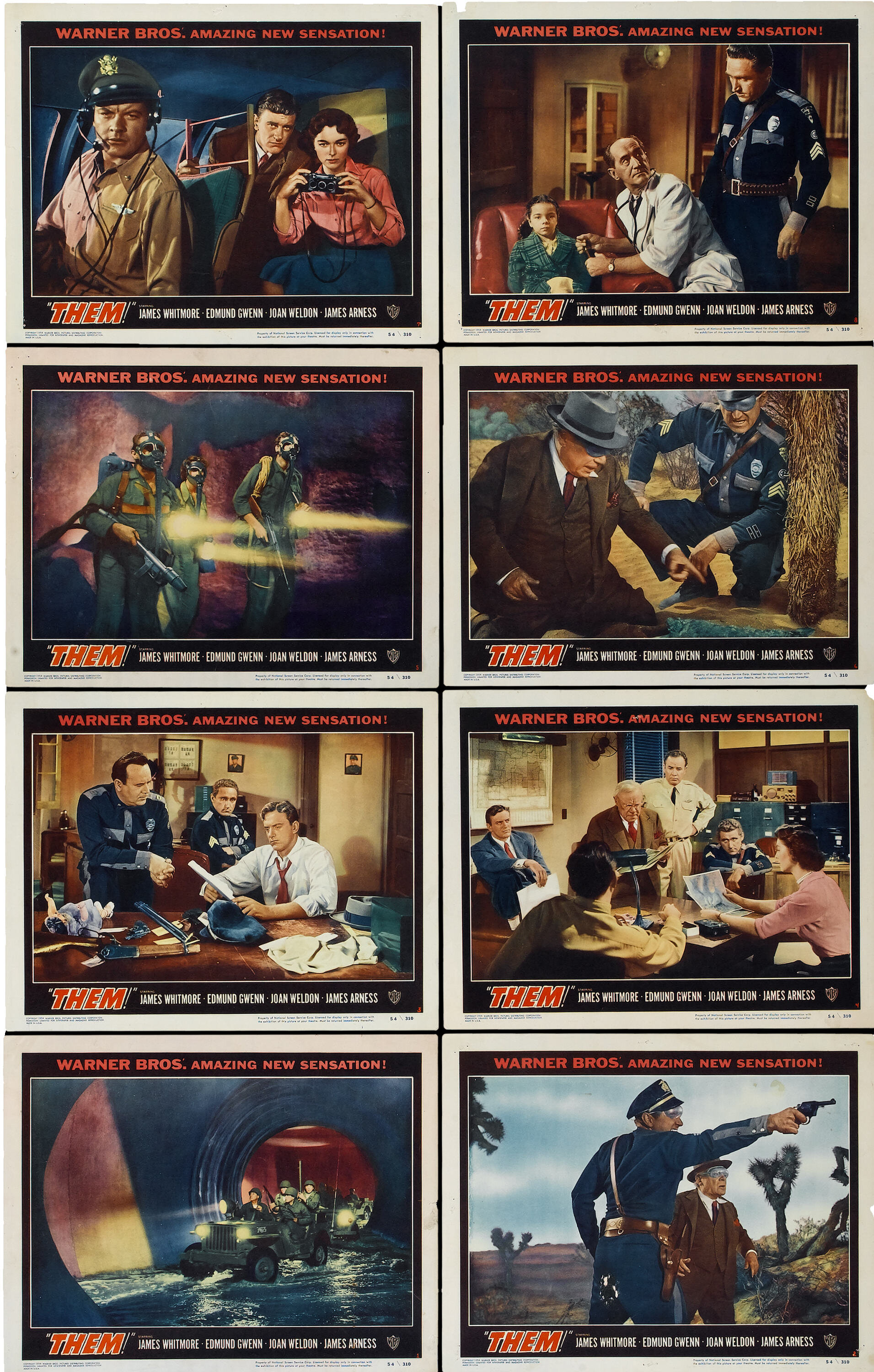 Them! (Warner Brothers, 1954). Lobby Card Set of 8 (11" X 14 ...
