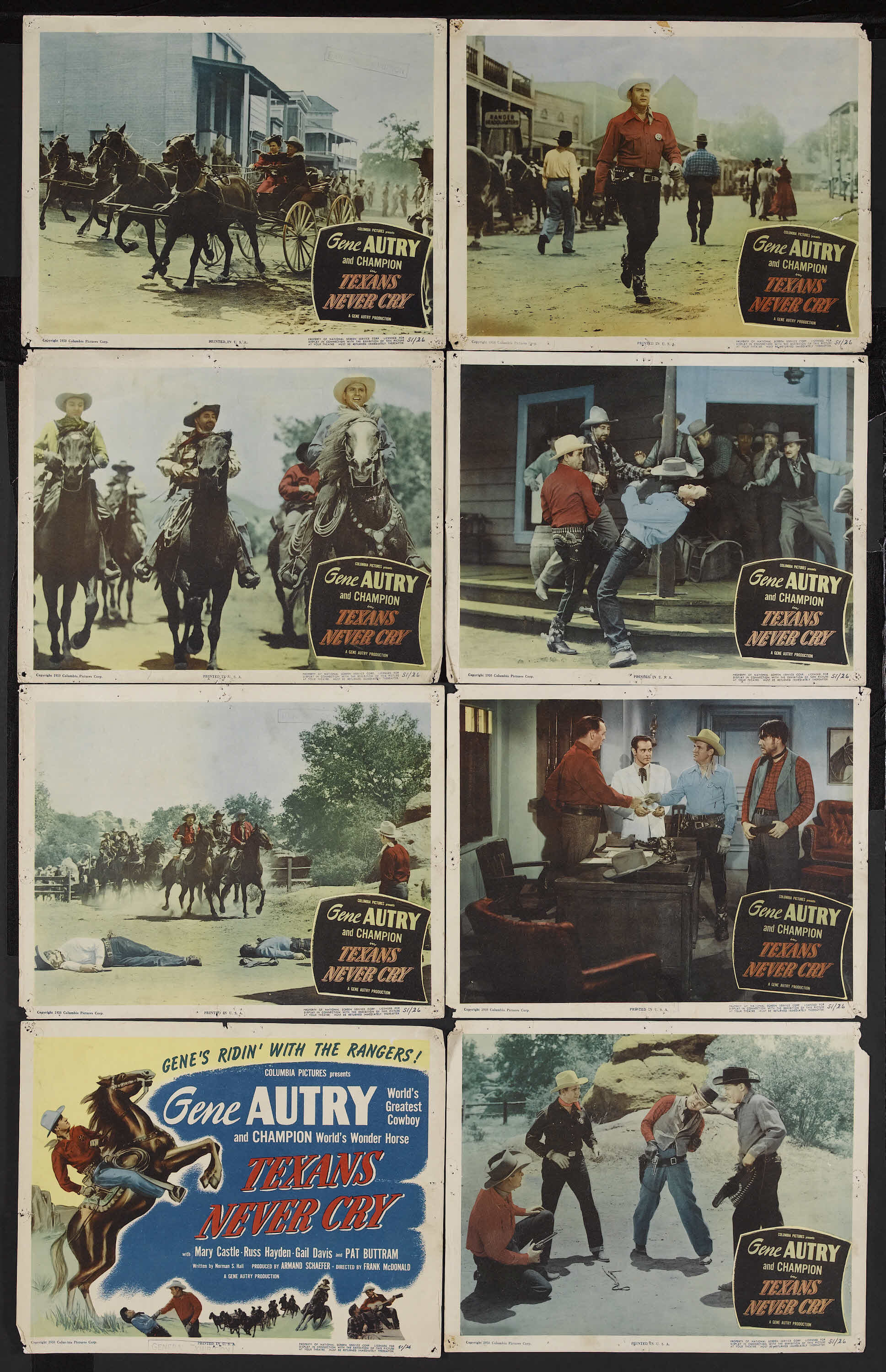 Texans Never Cry (Columbia, 1951). Lobby Card Set of 8 (11" X 14 ...