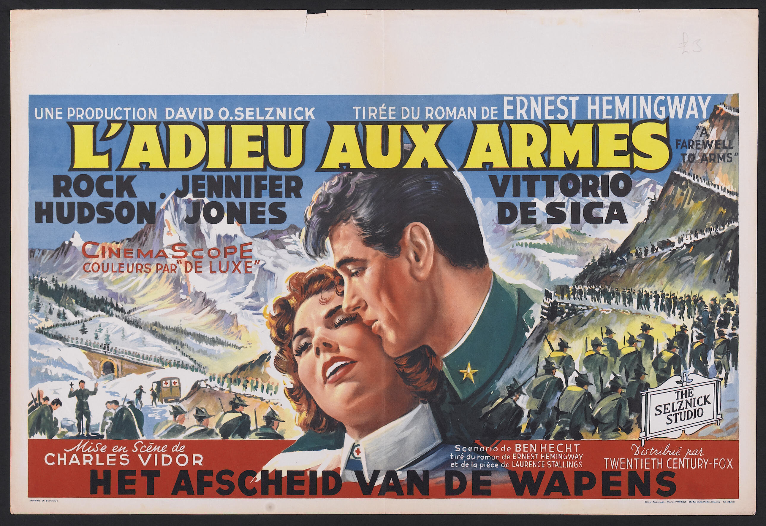A Farewell to Arms (20th Century Fox, 1958). Belgian (15" X 22"). | Lot ...
