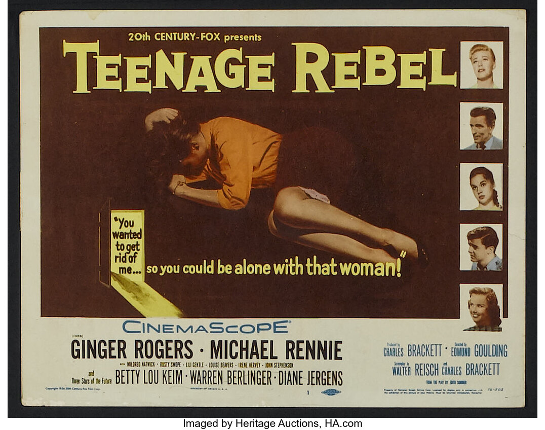 Teenage Rebel (20th Century Fox, 1956). Title Lobby Card (11" X | Lot ...