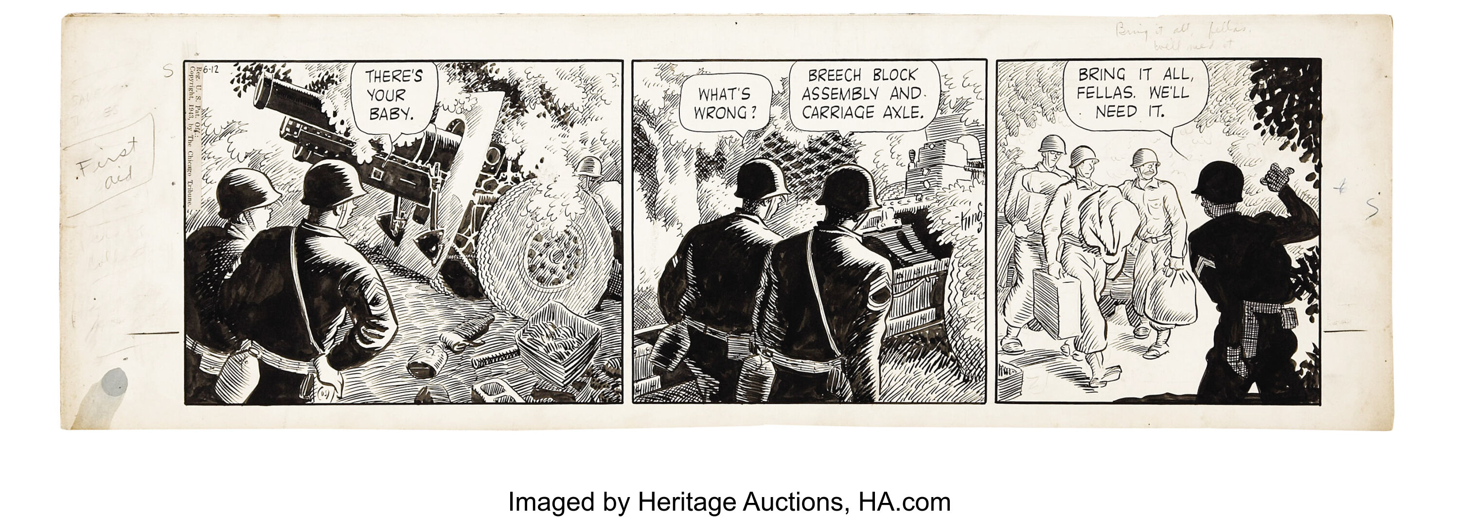 Frank King - Gasoline Alley Daily Comic Strip Original Art, dated | Lot ...