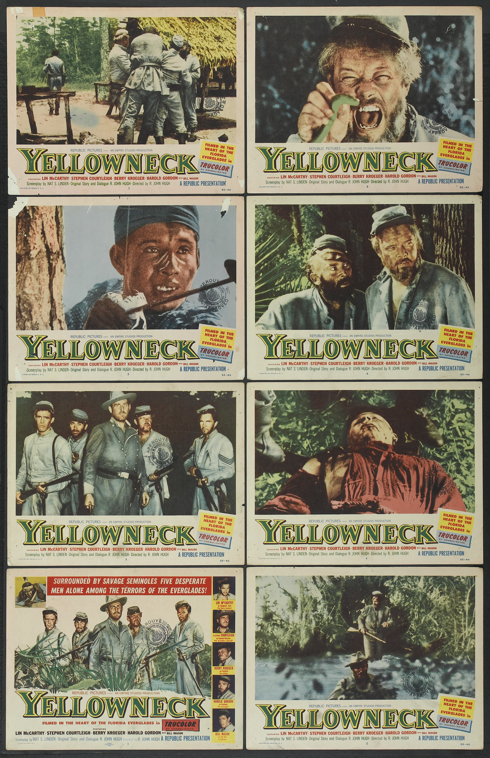 Yellowneck (Republic, 1955). Lobby Card Set of 8 (11" X 14"). | Lot ...