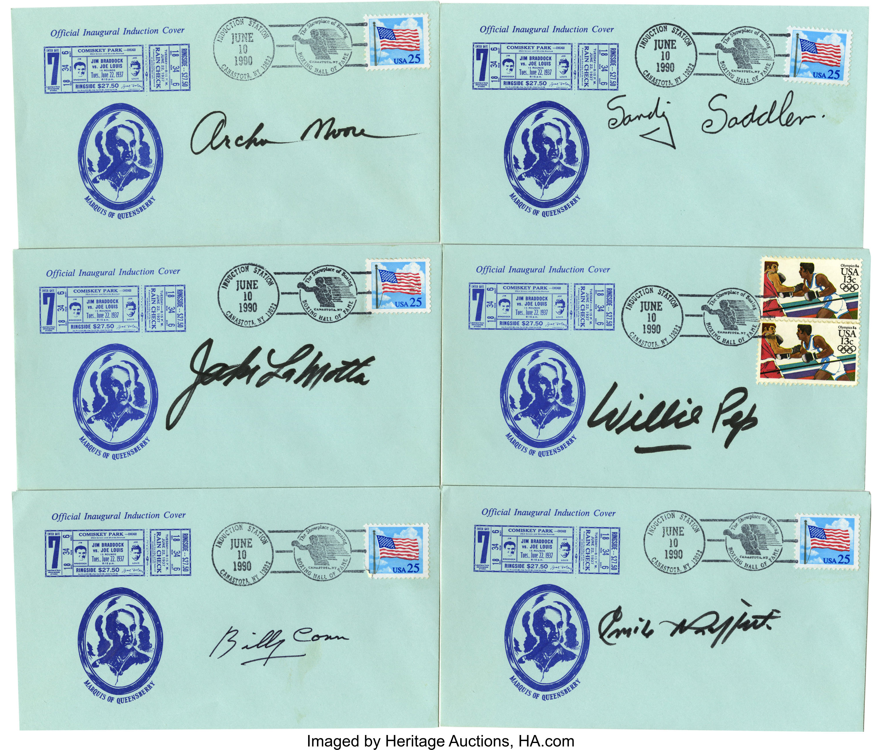 1990 Boxing Hall of Famers Signed First Day Covers Lot of 6.... | Lot ...