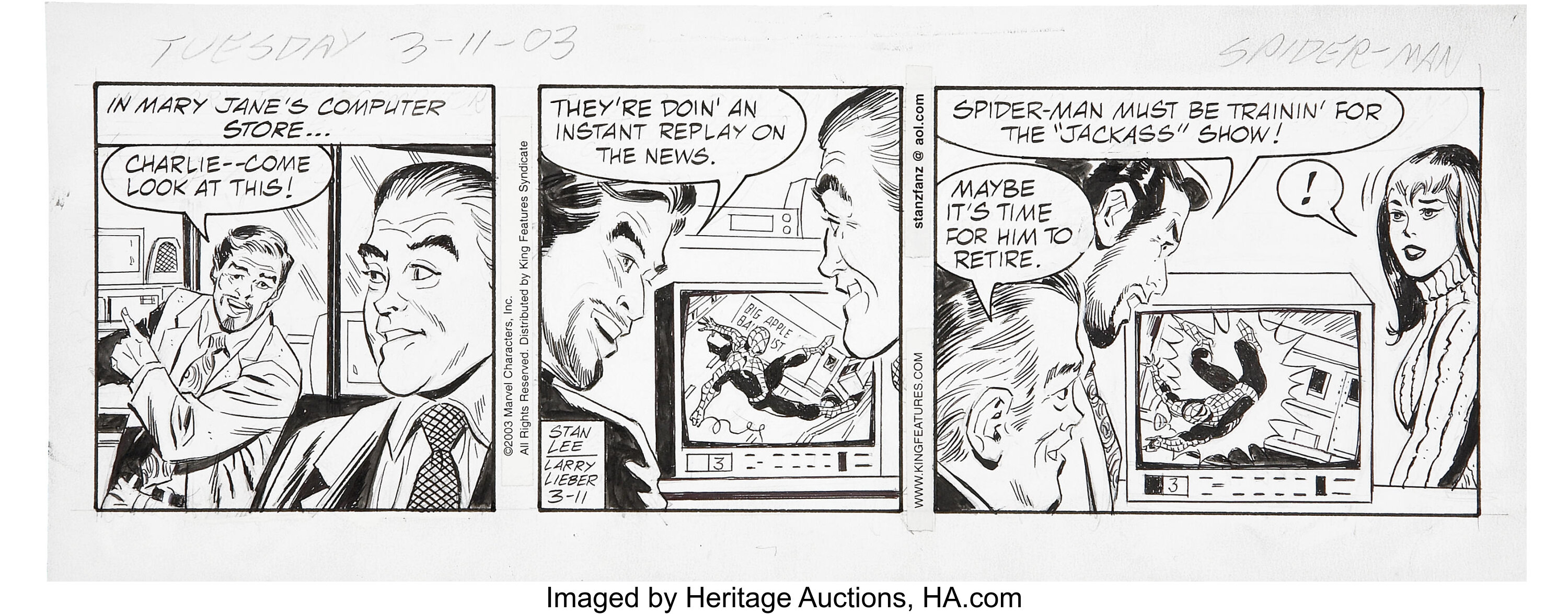 Larry Lieber - The Amazing Spider-Man Daily Comic Strip Original | Lot ...