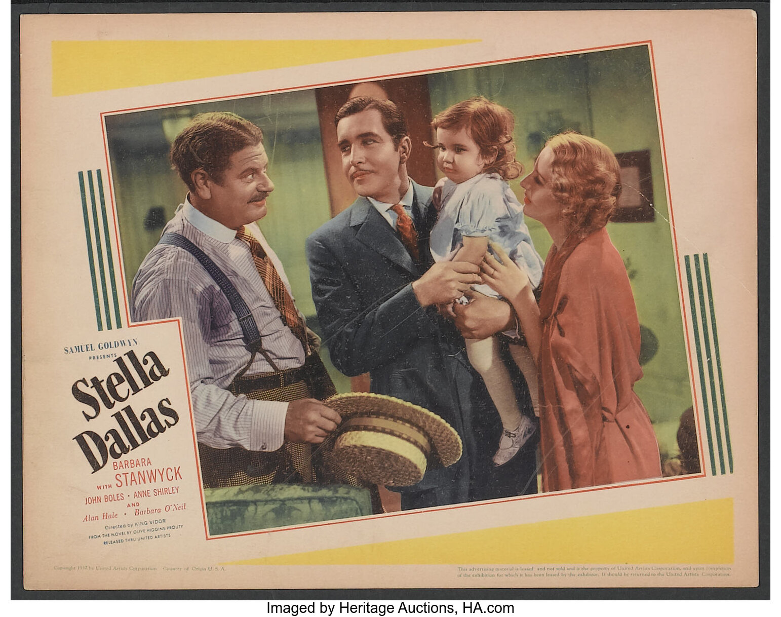Stella Dallas (United Artists, 1937). Lobby Card (11" X 14"). | Lot ...