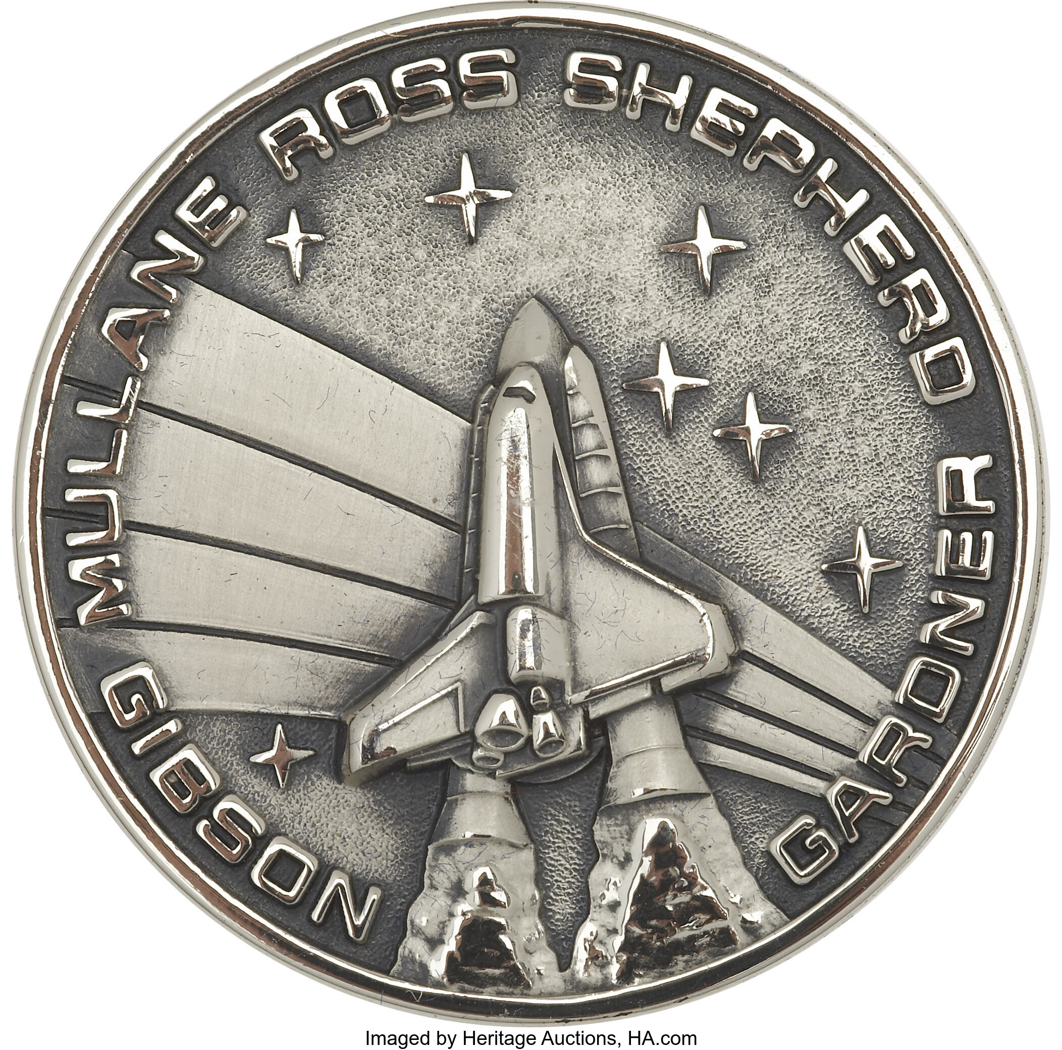 Space Shuttle Atlantis (STS-27) Unflown Silver Robbins Medallion | Lot ...