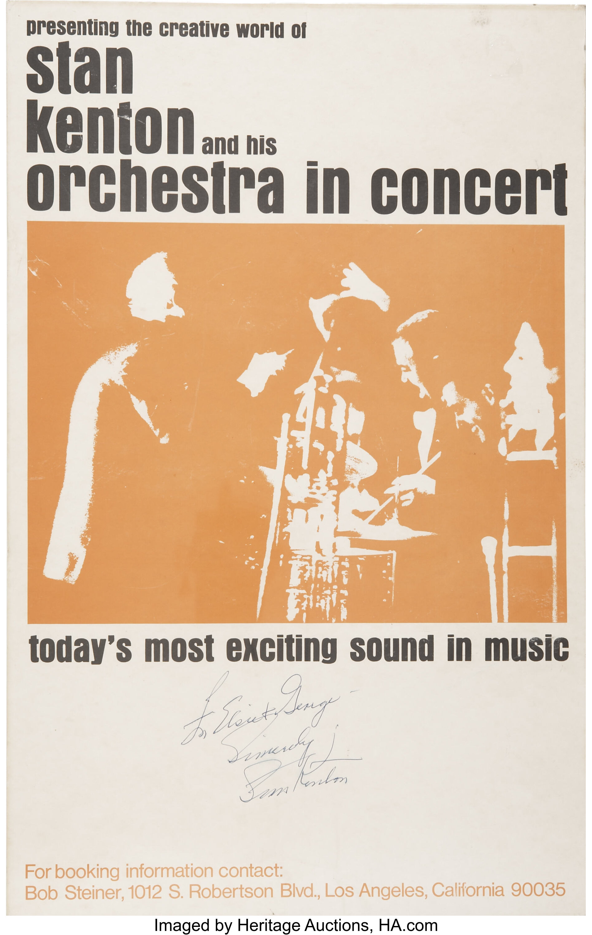 Stan Kenton and his Orchestra Signed Concert Poster (c. 1960s ...