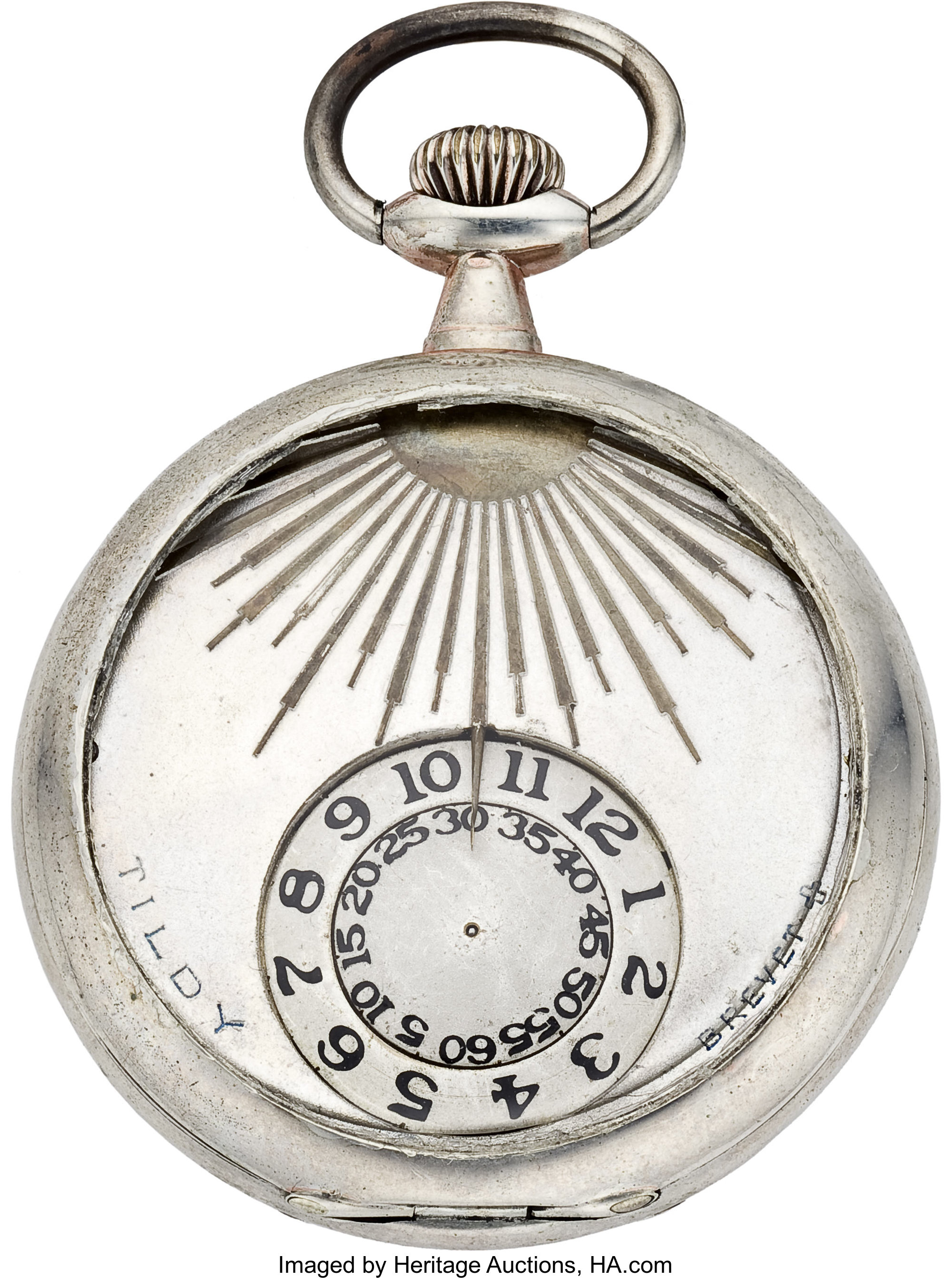 Swiss Early Silver Digital Dial Pocket Watch, circa 1905. ... | Lot ...