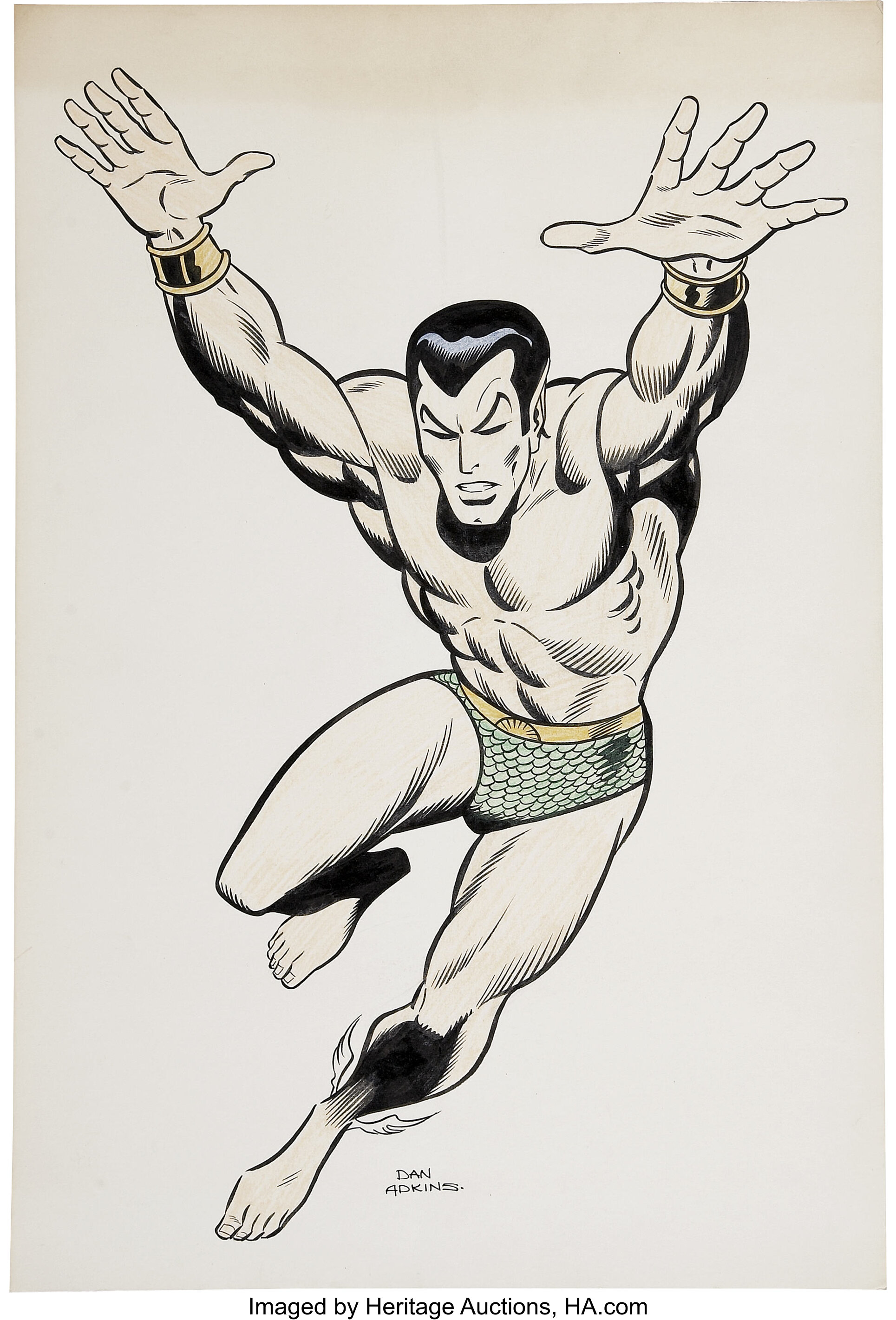 Dan Adkins Sub-Mariner Illustration Original Art (undated).... | Lot ...