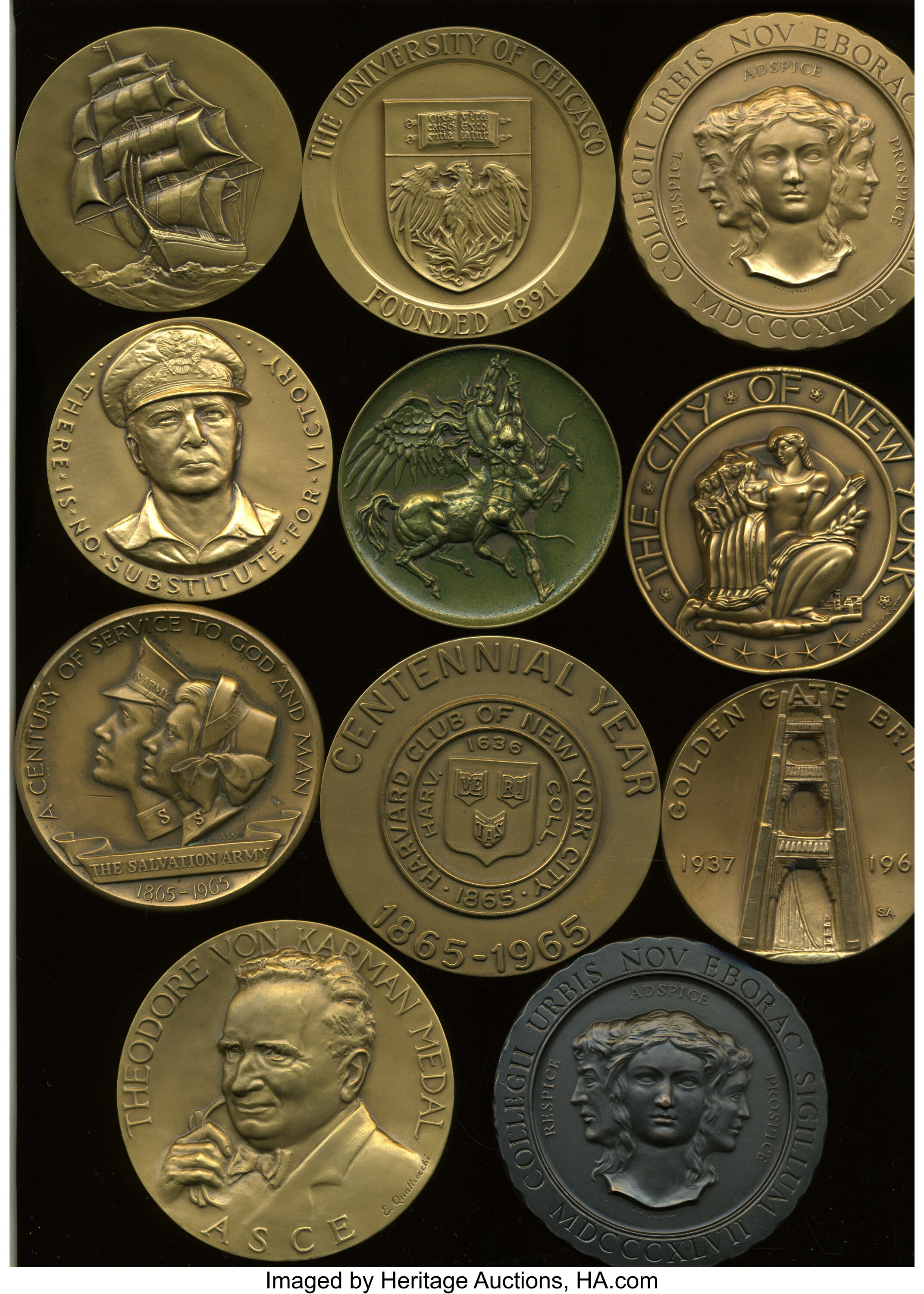 11-Piece Lot of Better American Large-Size Medals, Most Choice | Lot ...