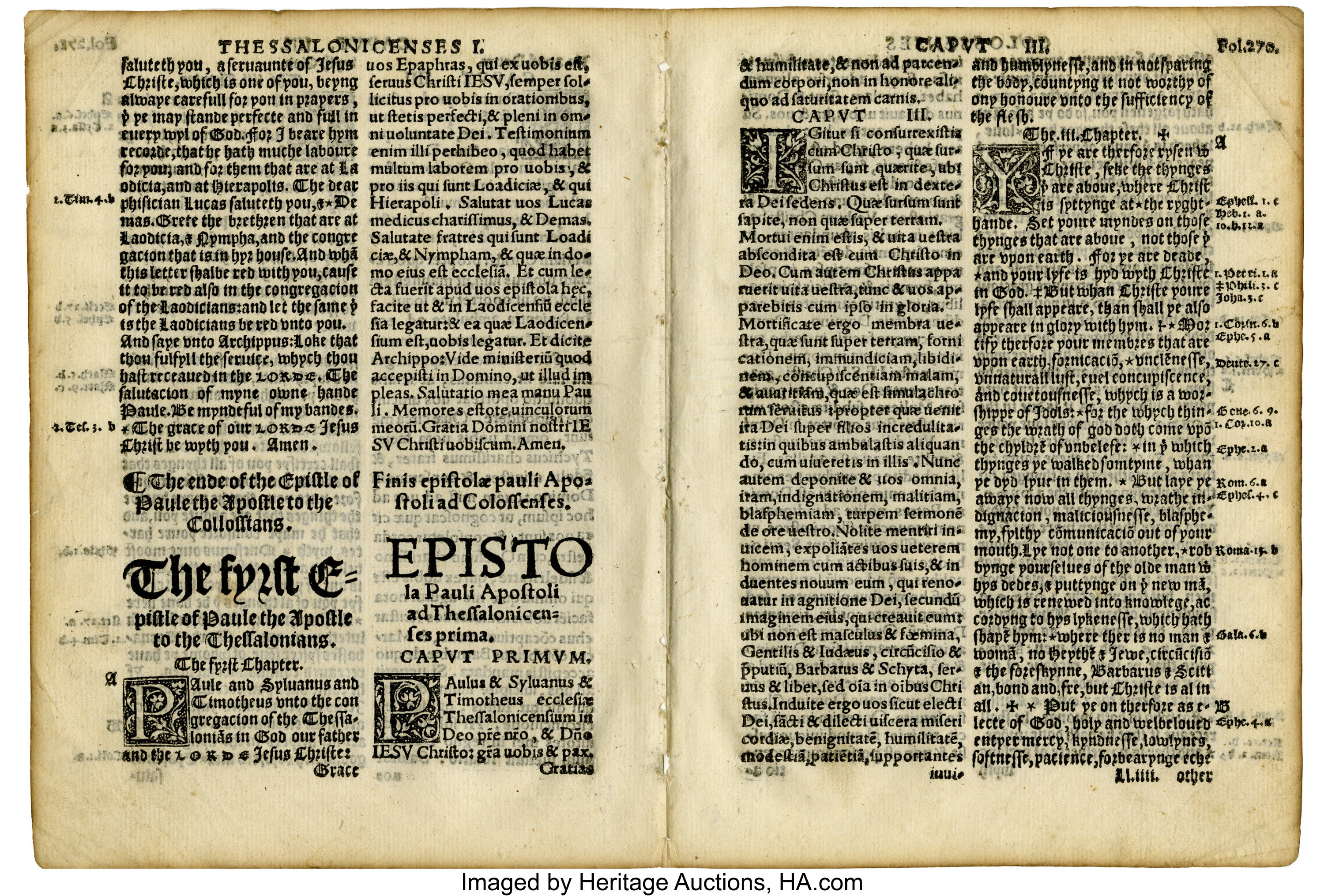 [Bible in English]. Two Roman and black letter bi-folio Bible | Lot ...