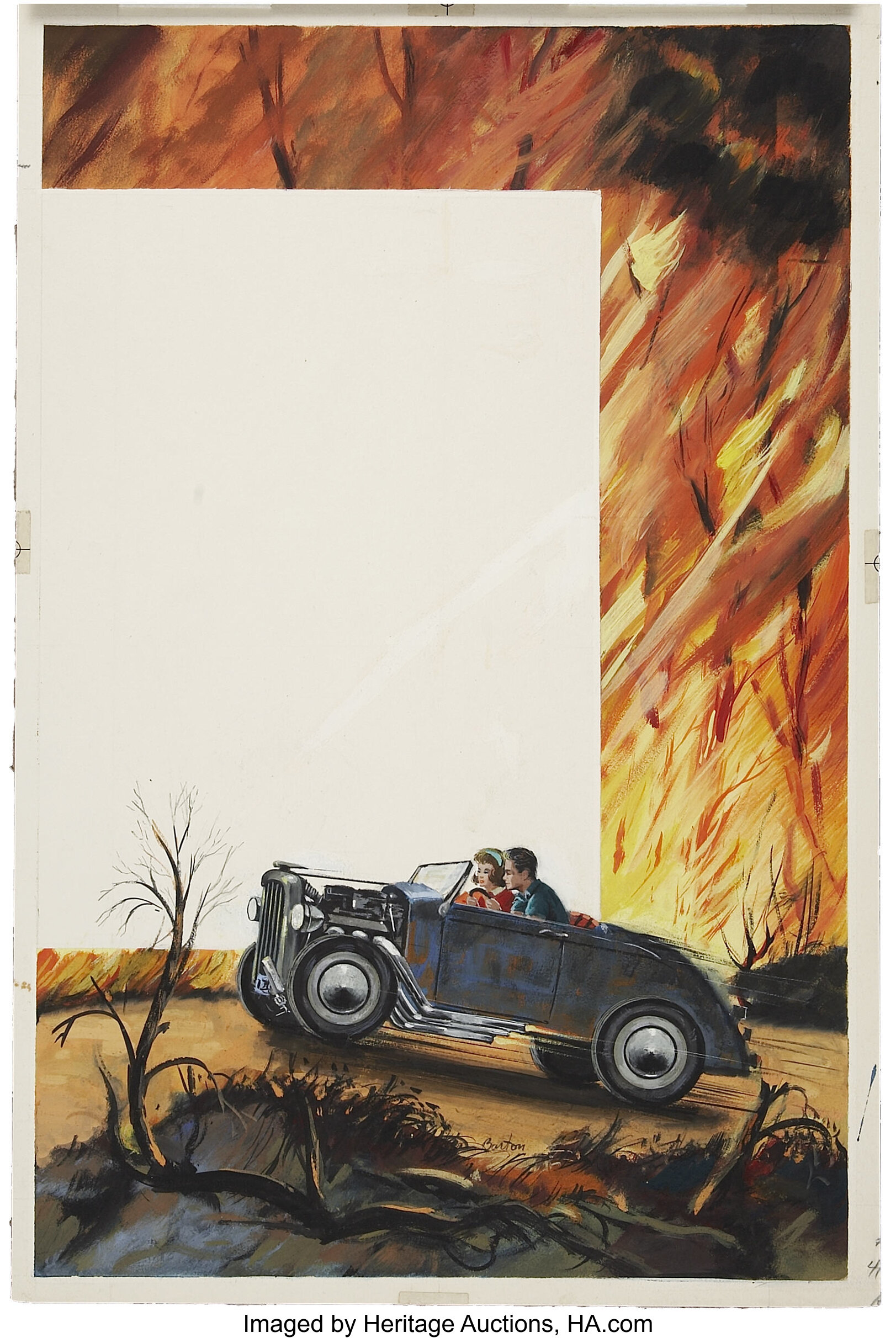 Harry Barton Hot Rod Fury Cover Illustration (circa 1950).... | Lot ...