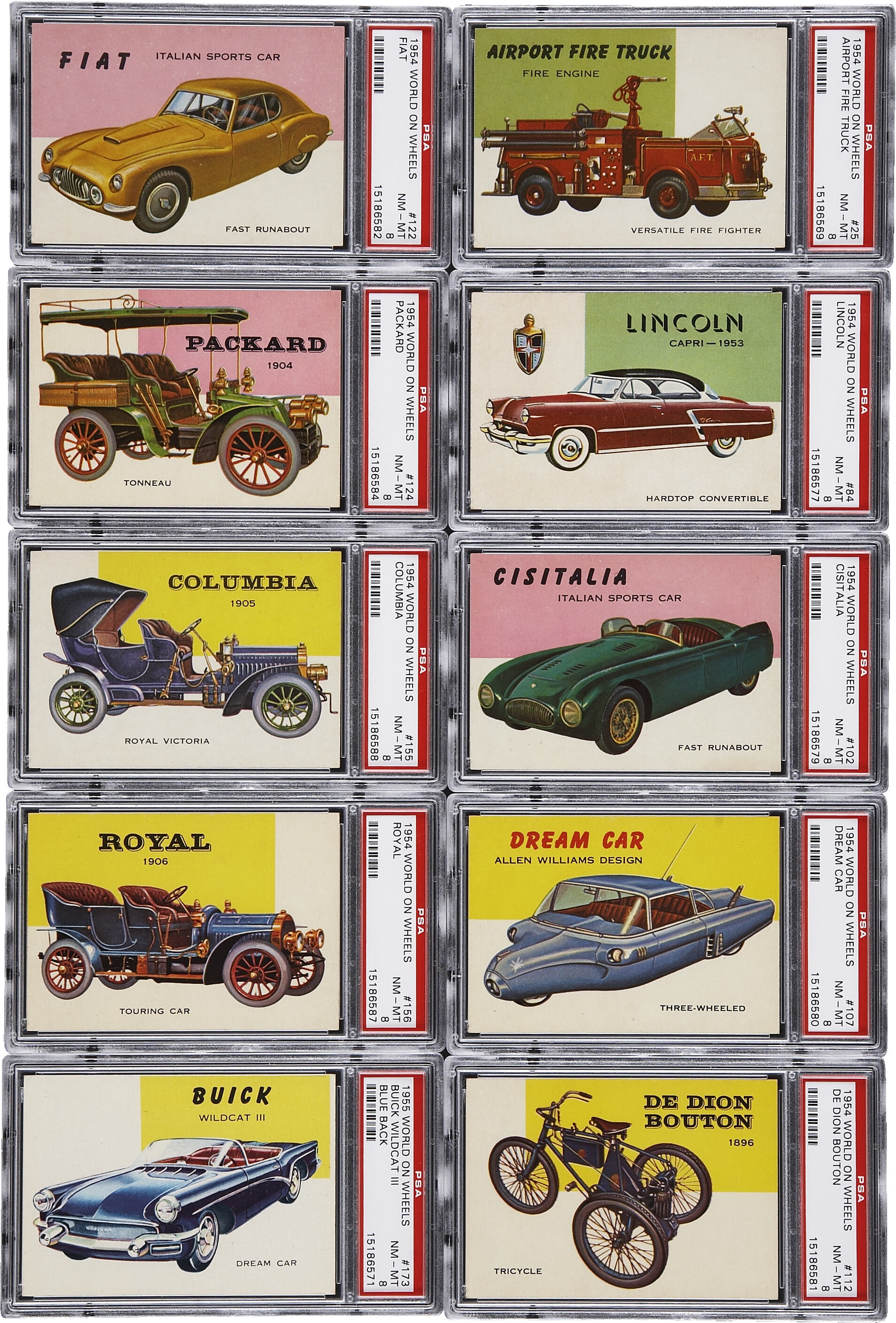 1954-55 Topps "World On Wheels" Complete Set (180).... Non-Sport | Lot ...