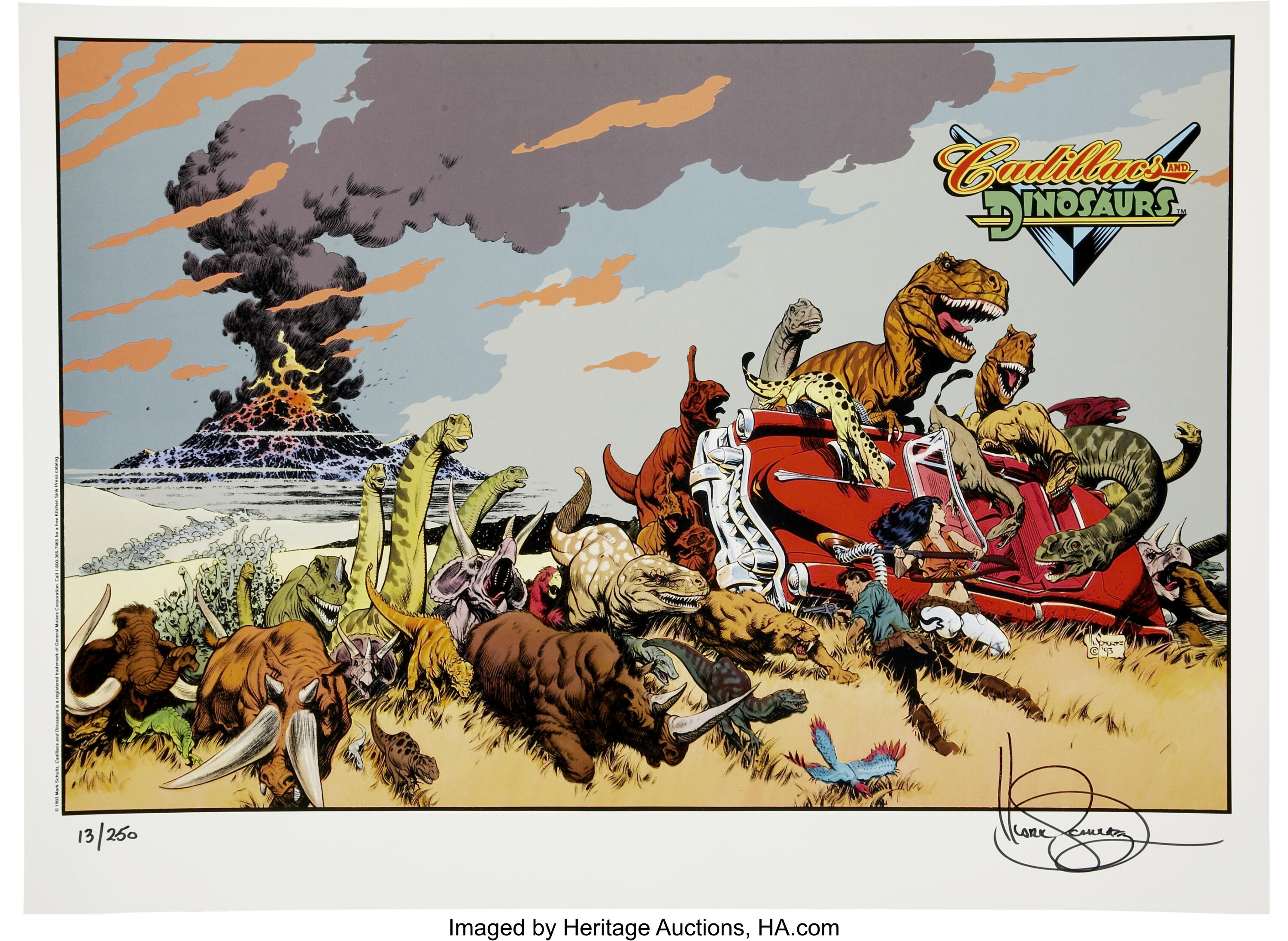 Mark Schultz Cadillacs and Dinosaurs Signed and Numbered Print | Lot ...