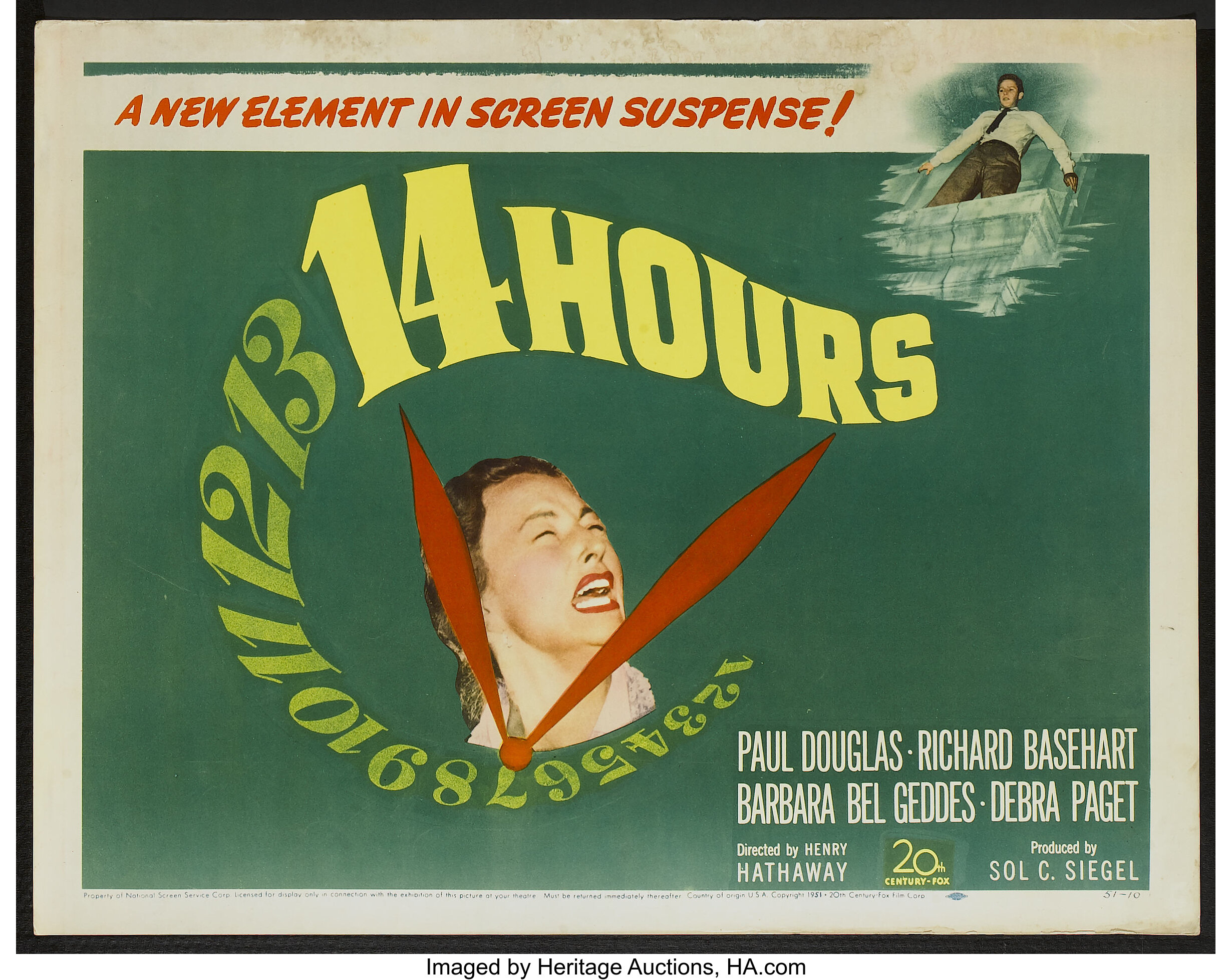 14 Hours (20th Century Fox, 1951). Half Sheet (22" X 28"). Film | Lot ...