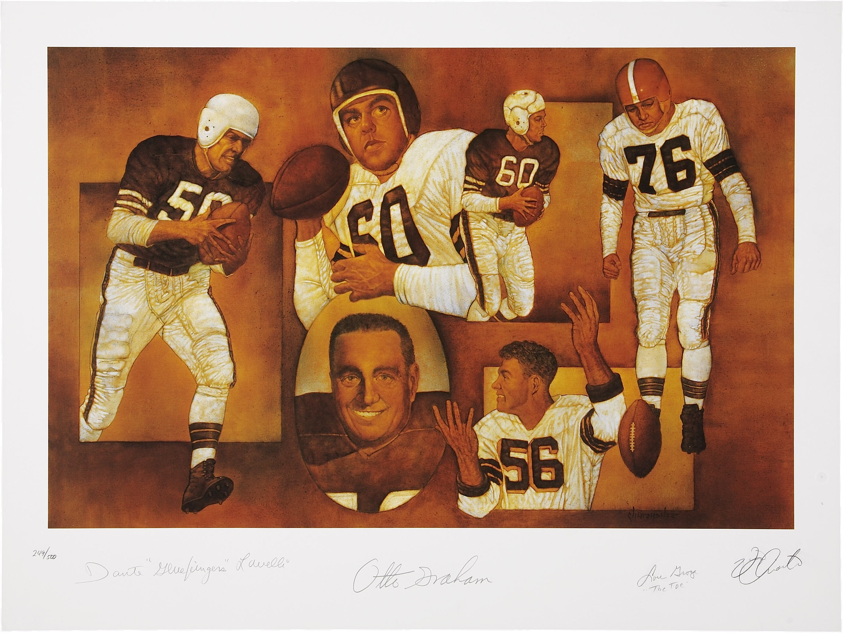 Cleveland Browns Hall of Famers Multi-Signed Lithograph. ... | Lot ...