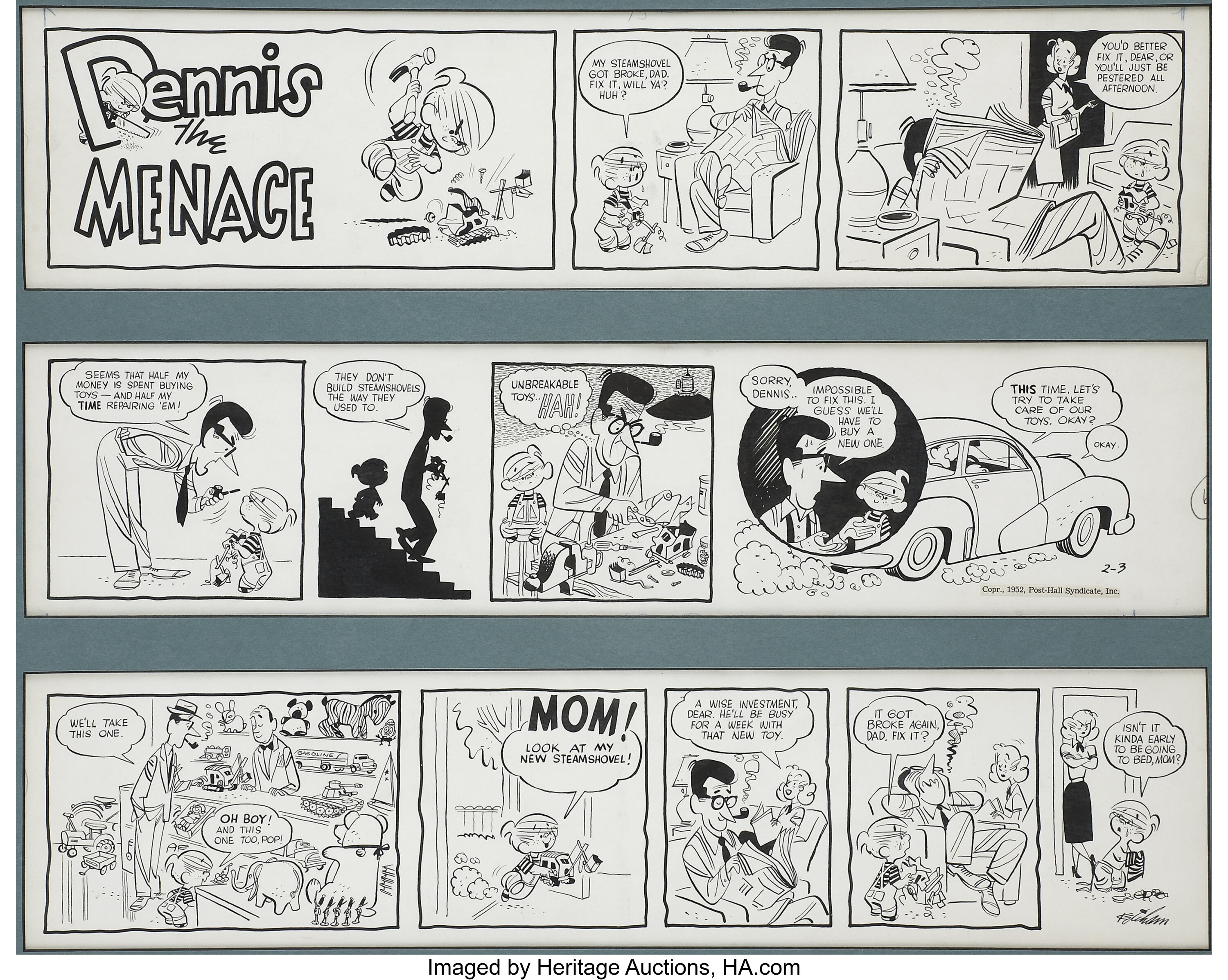 Hank Ketcham Dennis The Menace Sunday Comic Strip Original Art, | Lot ...