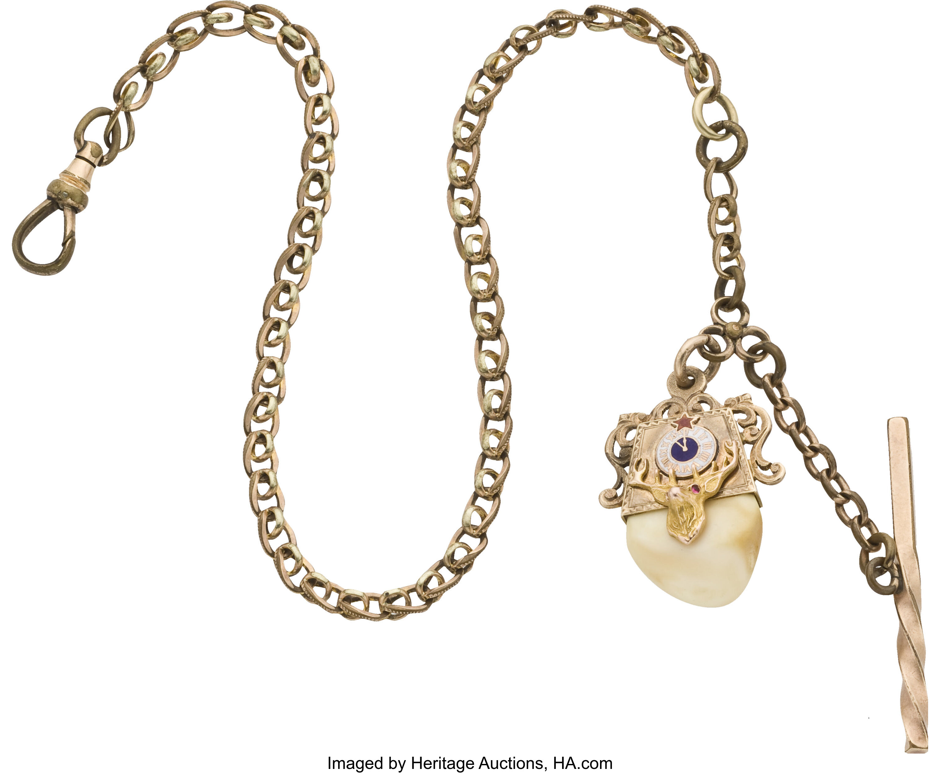 Watch Chain with Elk's Tooth Fob, circa 1890. ... Timepieces | Lot ...