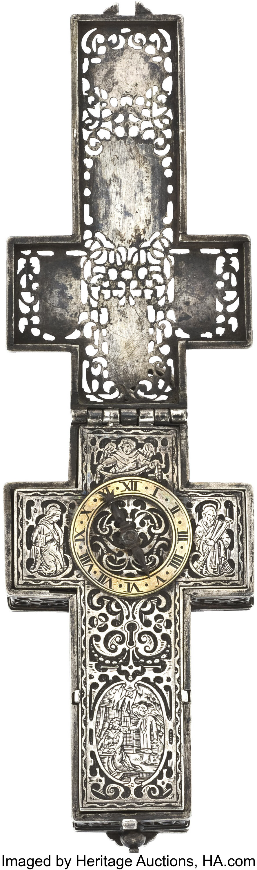 Renaissance Style Silver Cross Form Watch, 19th century. ... | Lot ...