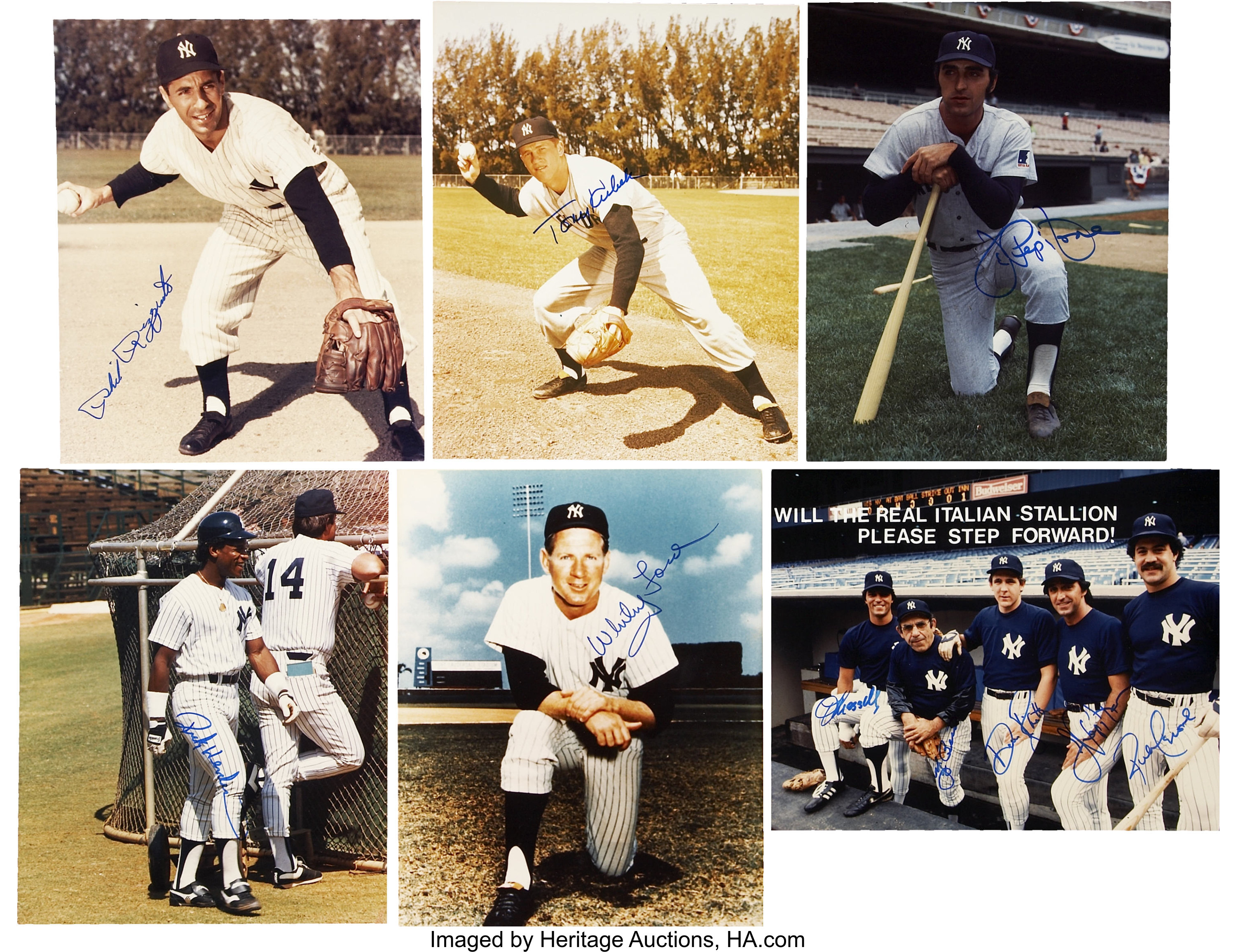 New York Yankees Signed Photographs Lot of 6.... Autographs Photos ...