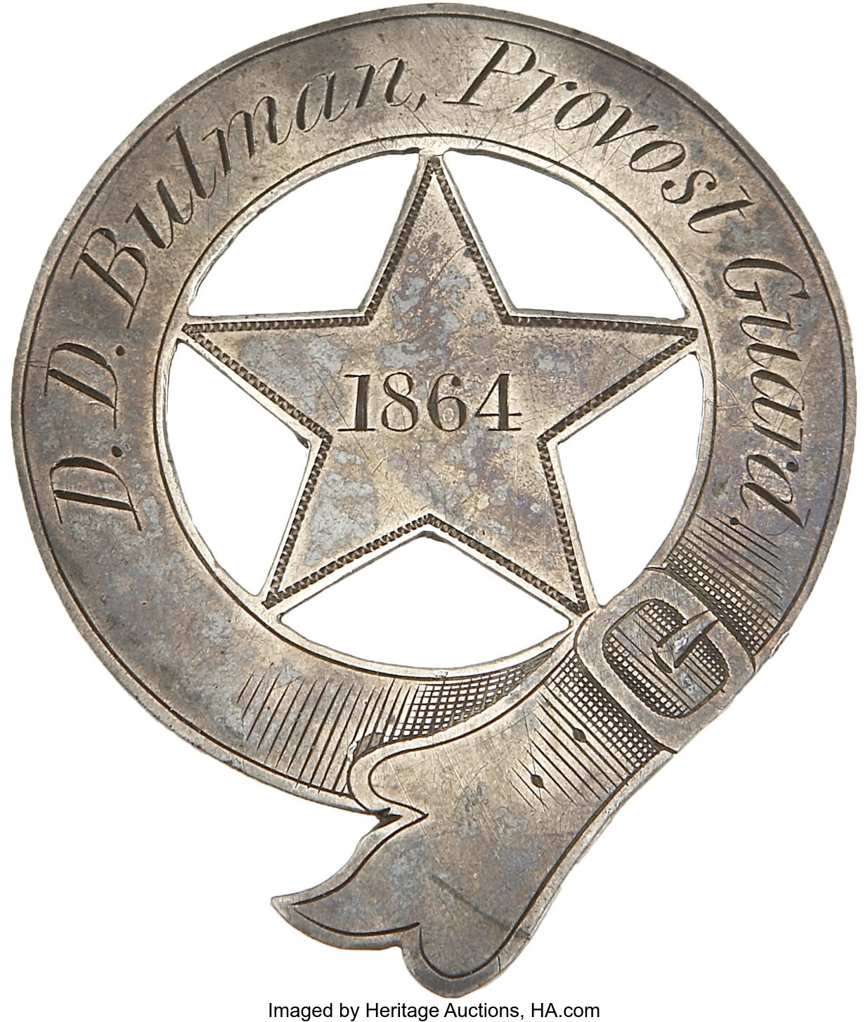 Scarce Silver Civil War Provost Guard Badge with Intriguing ID ...