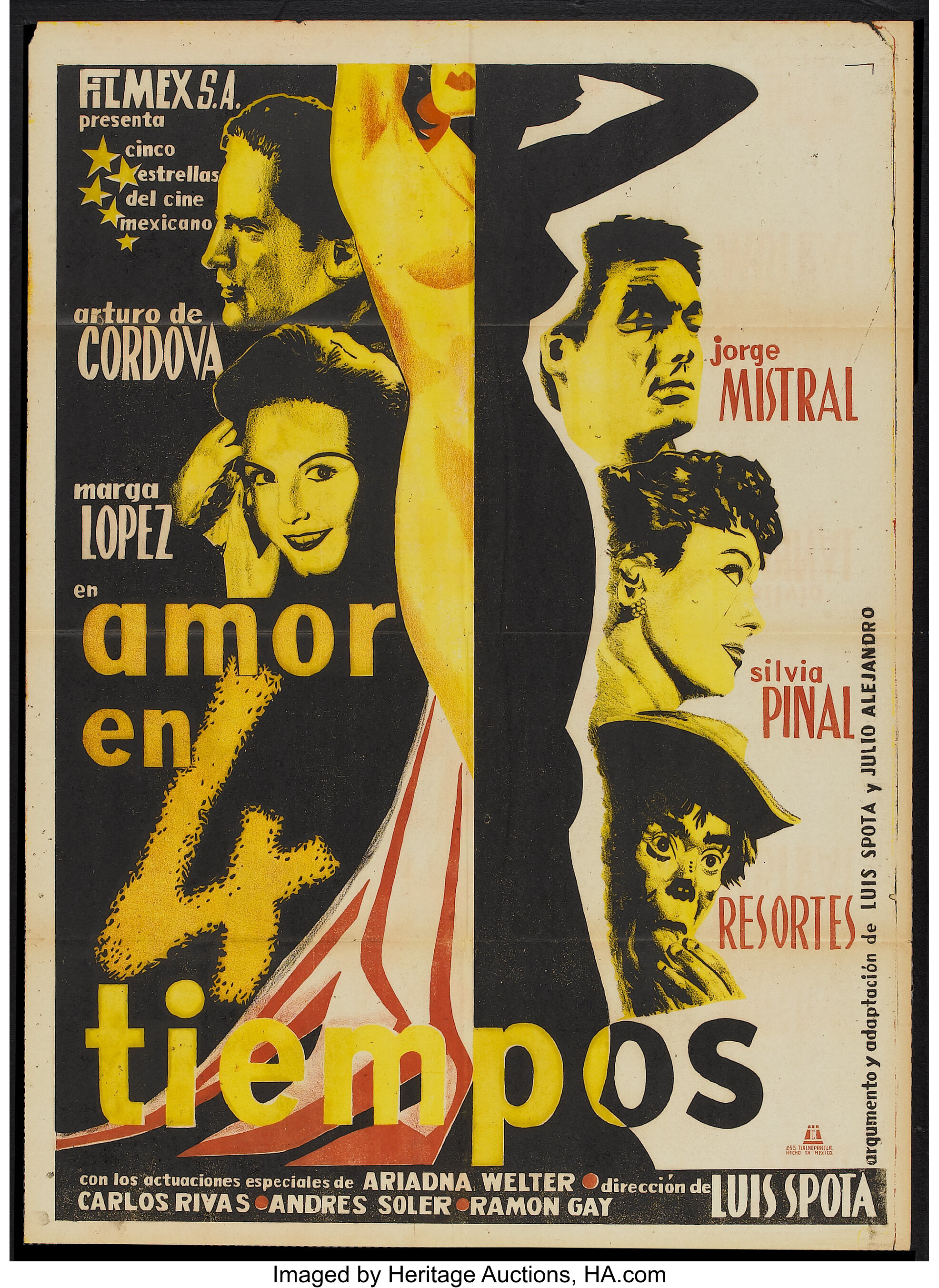 Amor en Cuatro Tiempos (Filmex, S.A., 1955). Mexican Poster (26.5 ...
