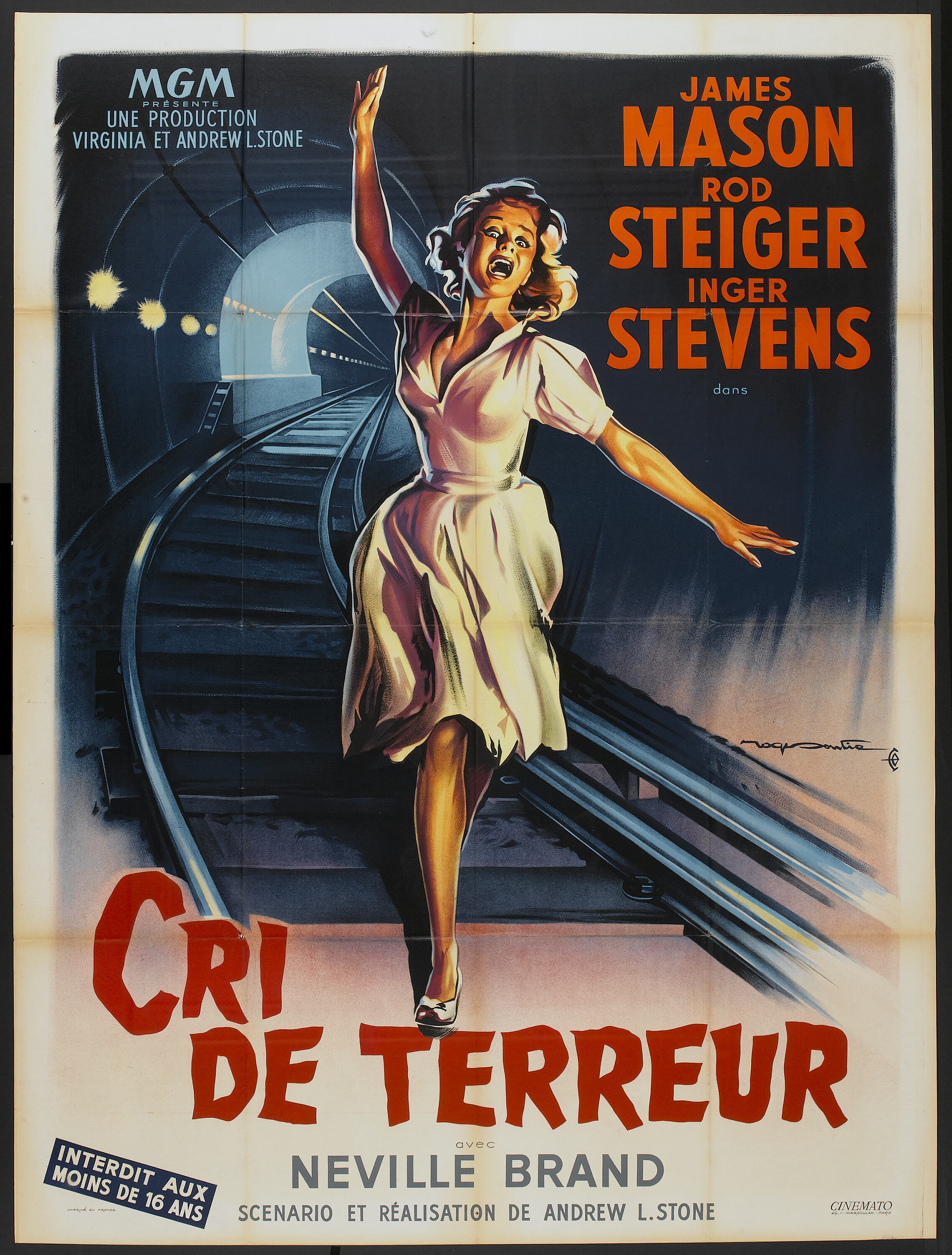 Cry Terror! (MGM, 1958). French Grande (47" X 63"). Film Noir.... | Lot ...