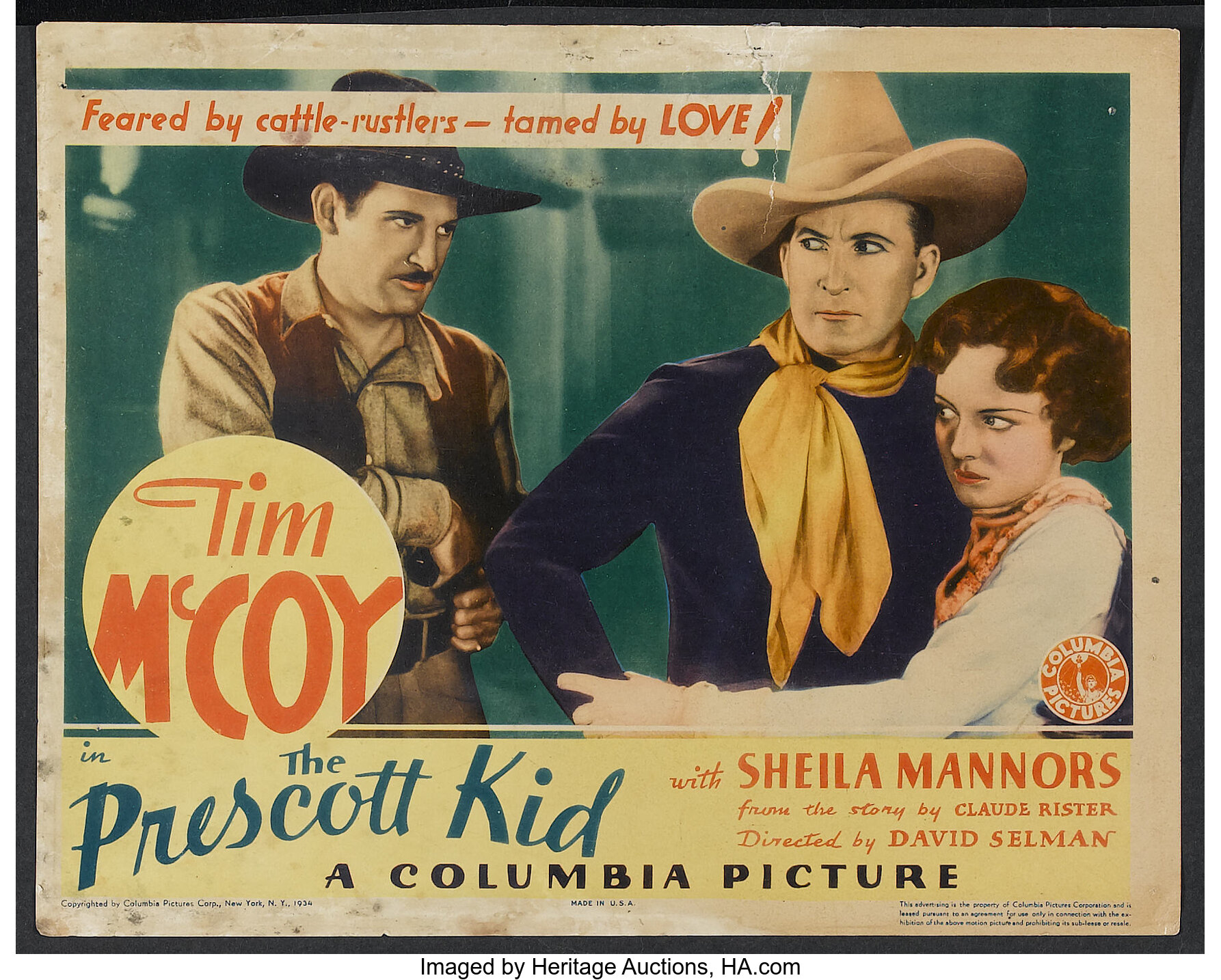 The Prescott Kid (Columbia, 1934). Title Lobby Card (11" X 14"). | Lot ...